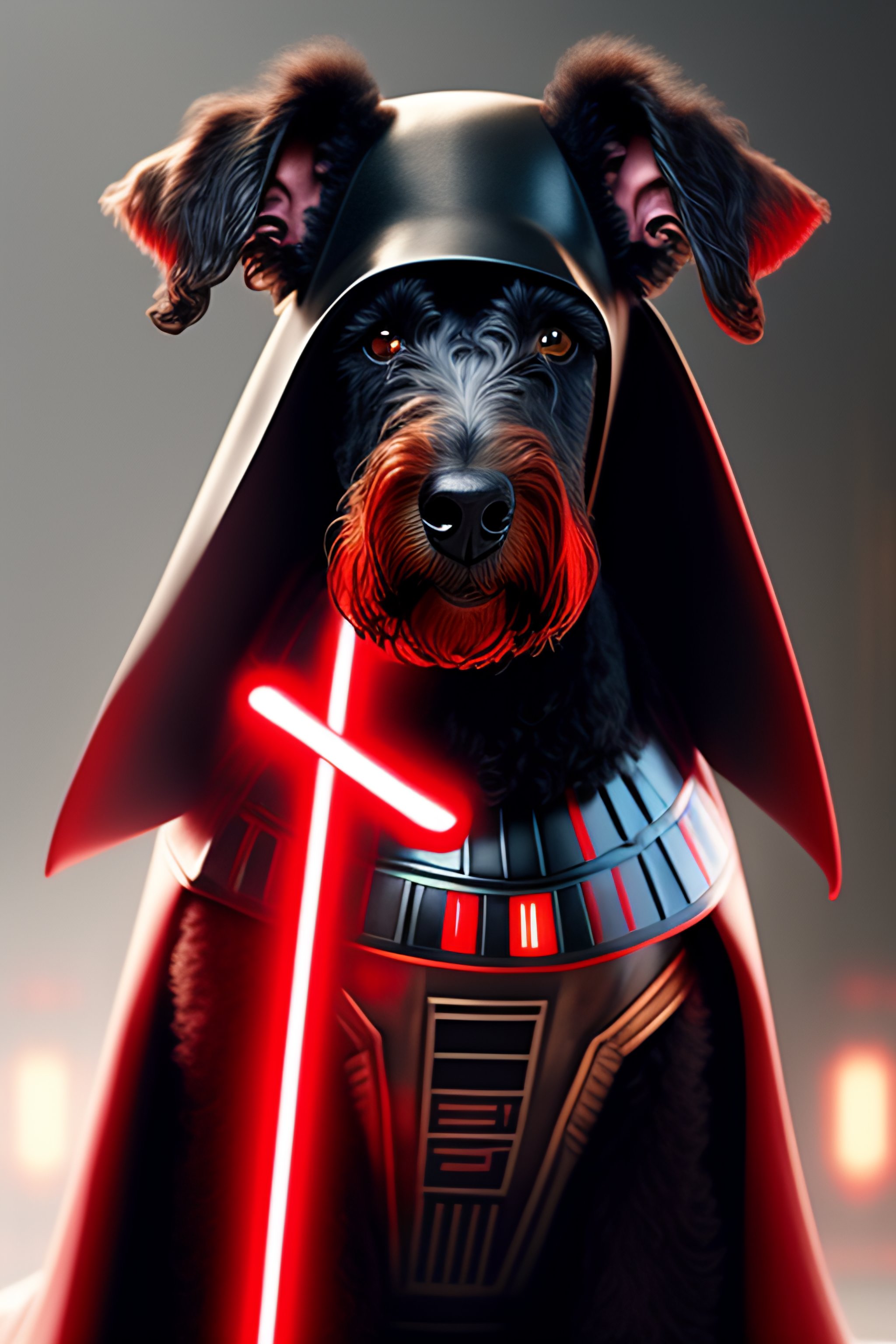Lexica - Star Wars scene artificial intelligence a Bedlington Terrier ...