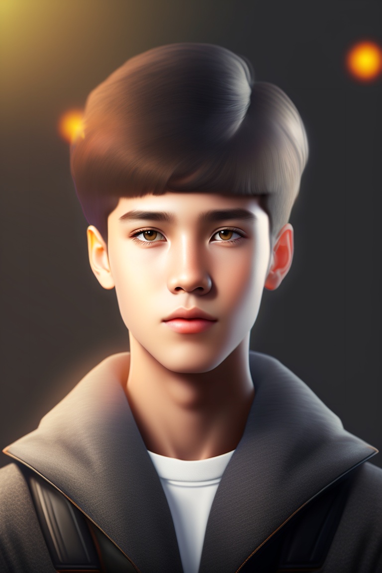 Lexica - A charismatic teenager, a youthful teenager, front face.