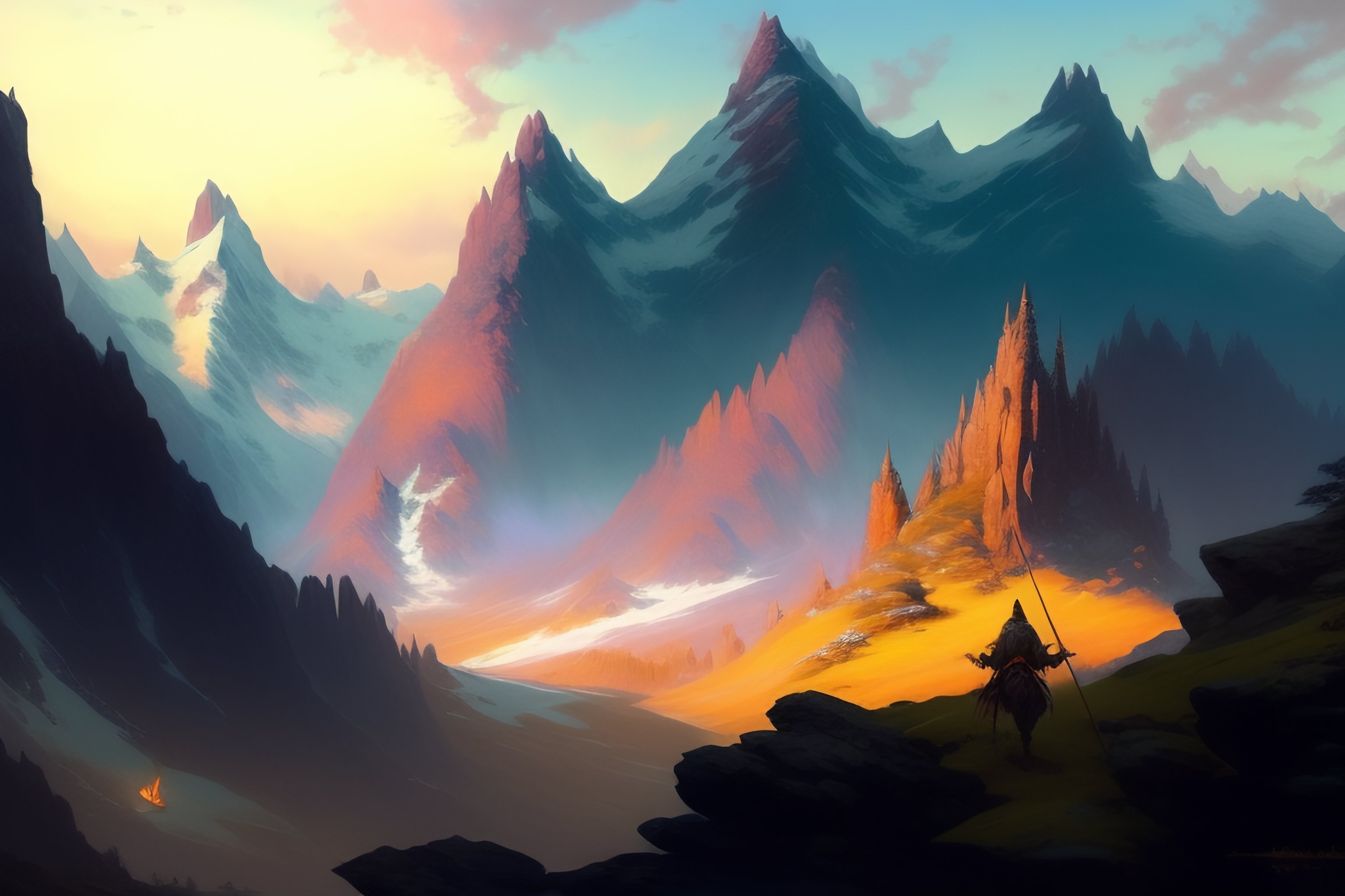 Lexica - Mountain Trolls attacking, style of Frank Frazetta, Brom ...