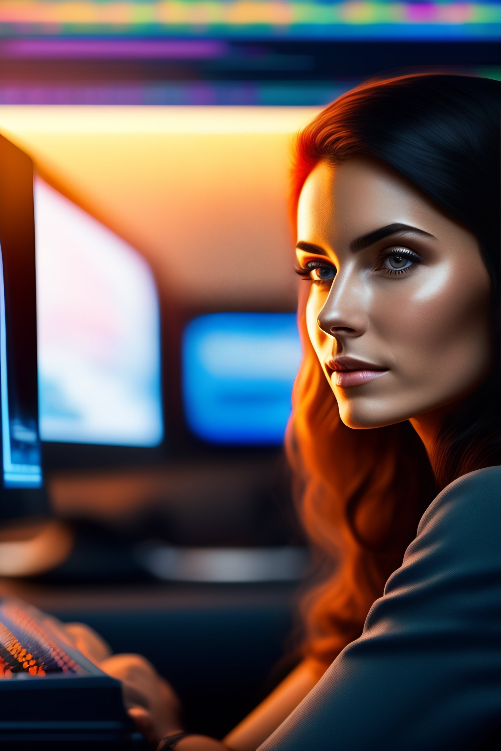 Lexica - Woman in a computer hacker