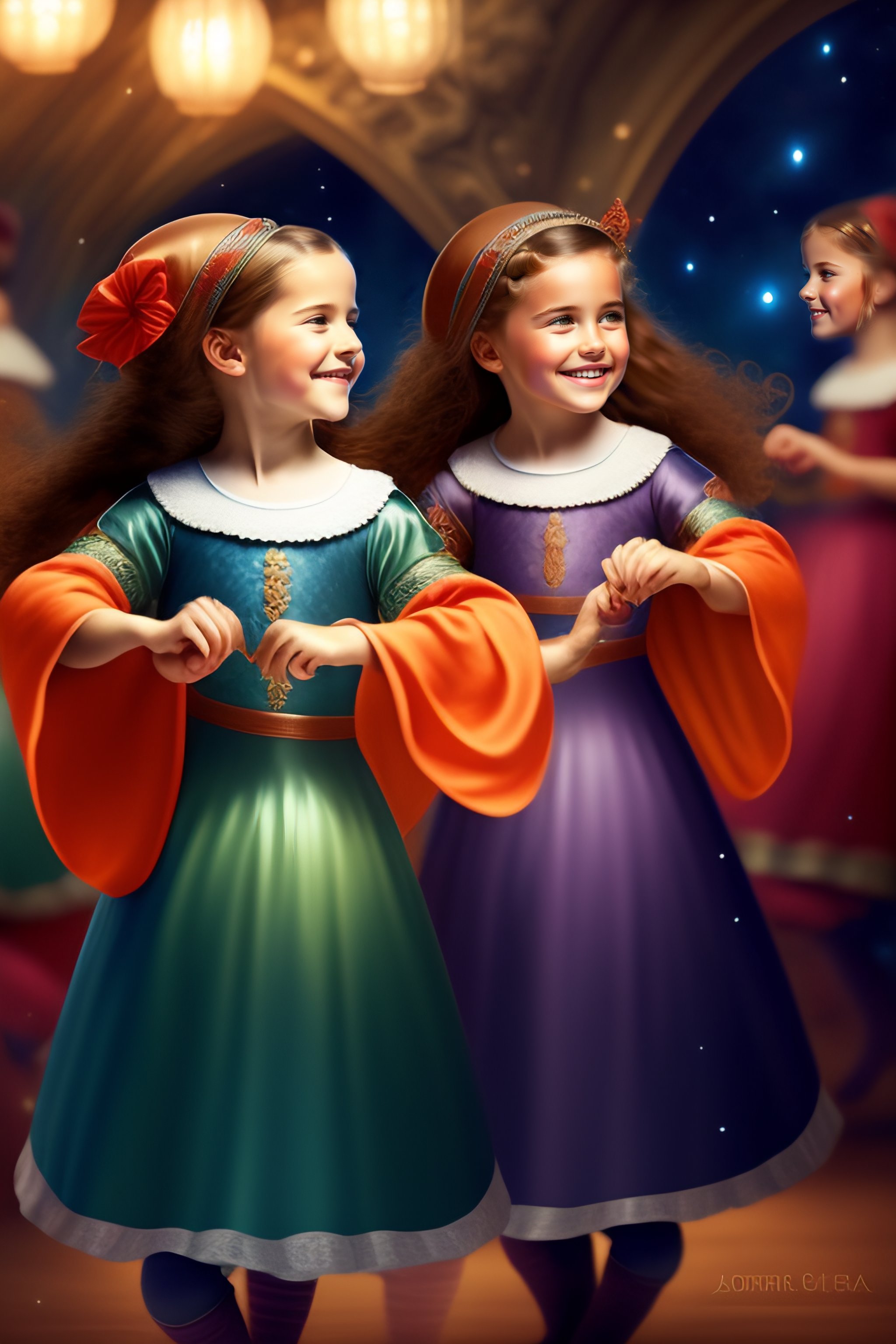 Lexica - Medieval Girls dancing on a spaceship