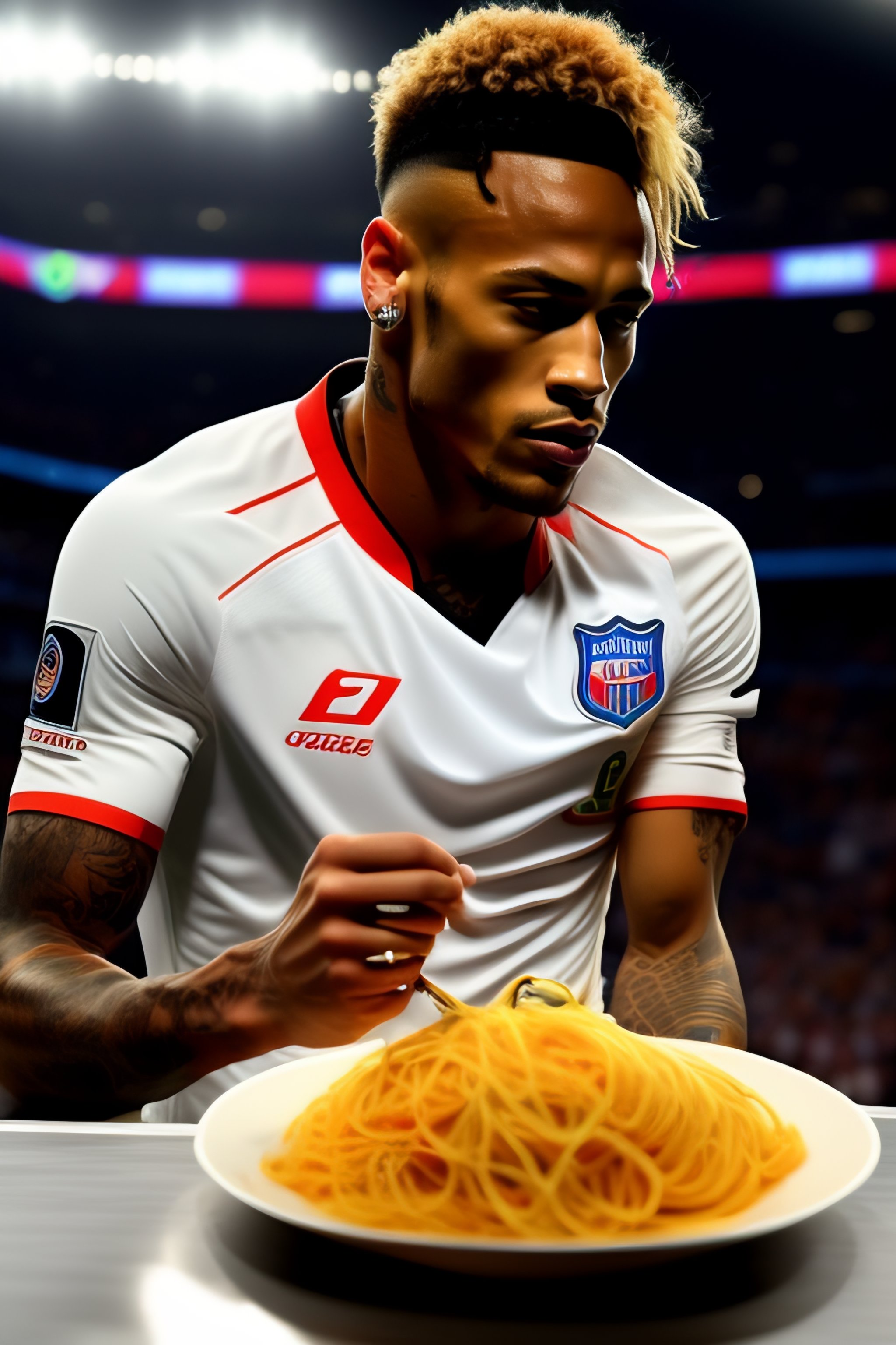 Lexica - Neymar eating pasta