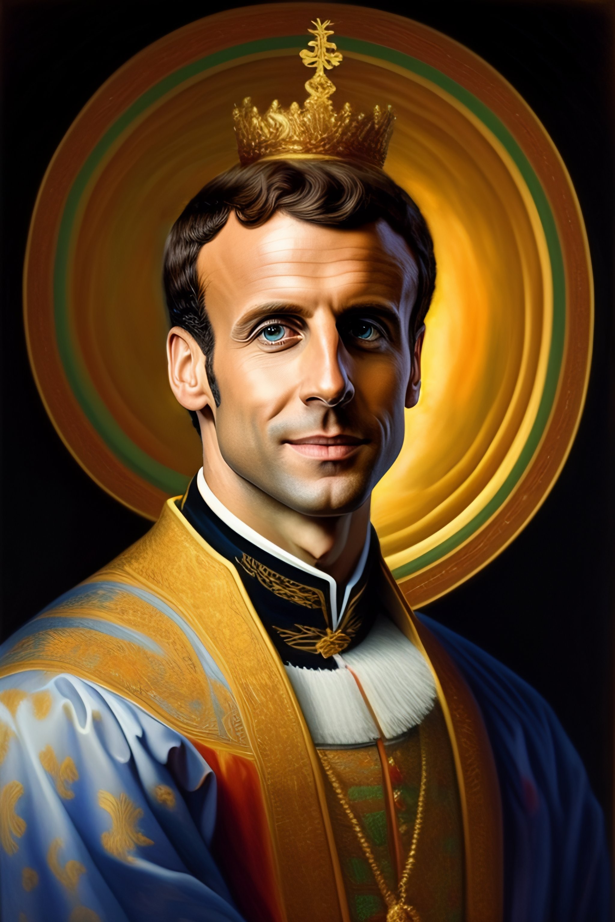 Lexica - Emmanuel macron as god, heaven, portrait, renaissance painting ...