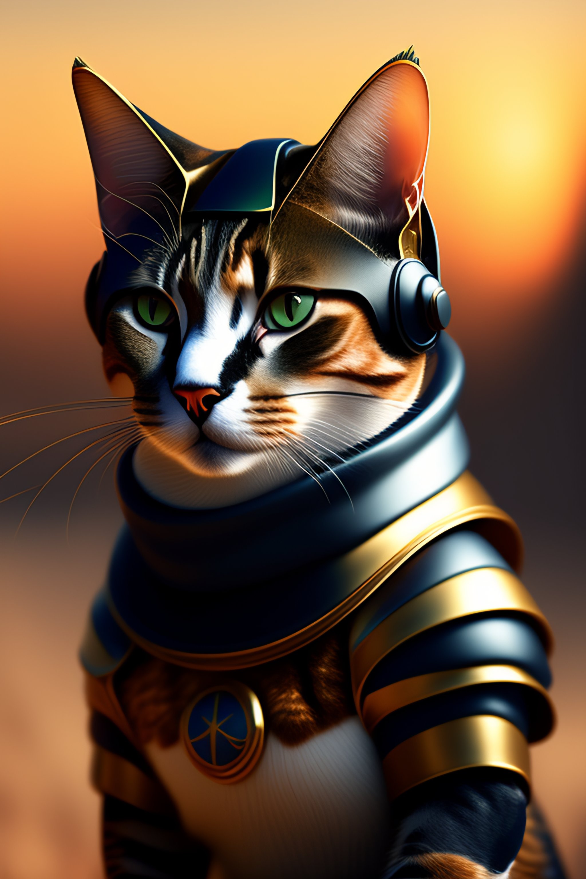 Lexica - A stylish cat soldier. helmet with ears