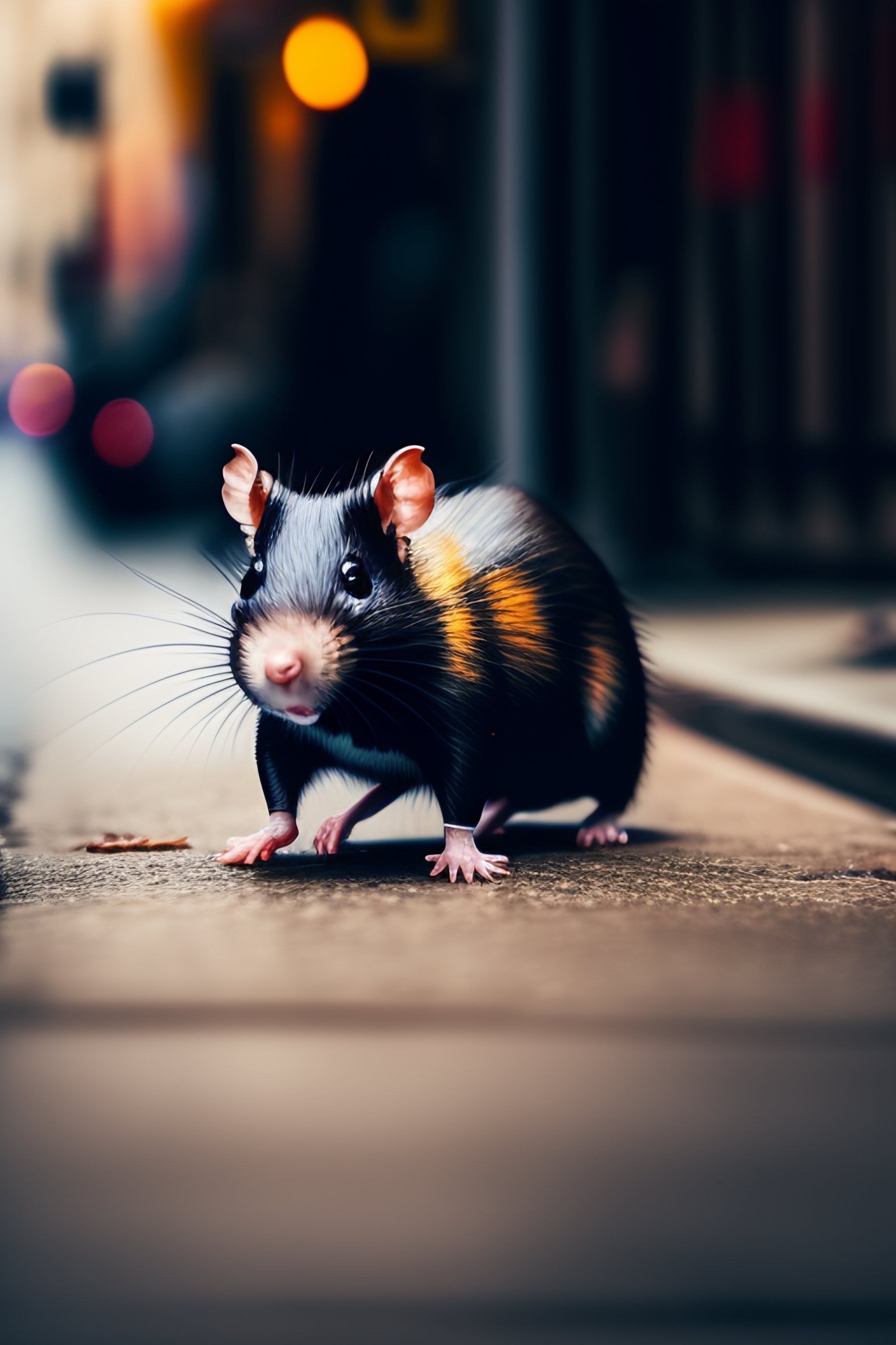 Lexica - A human rat on a city street