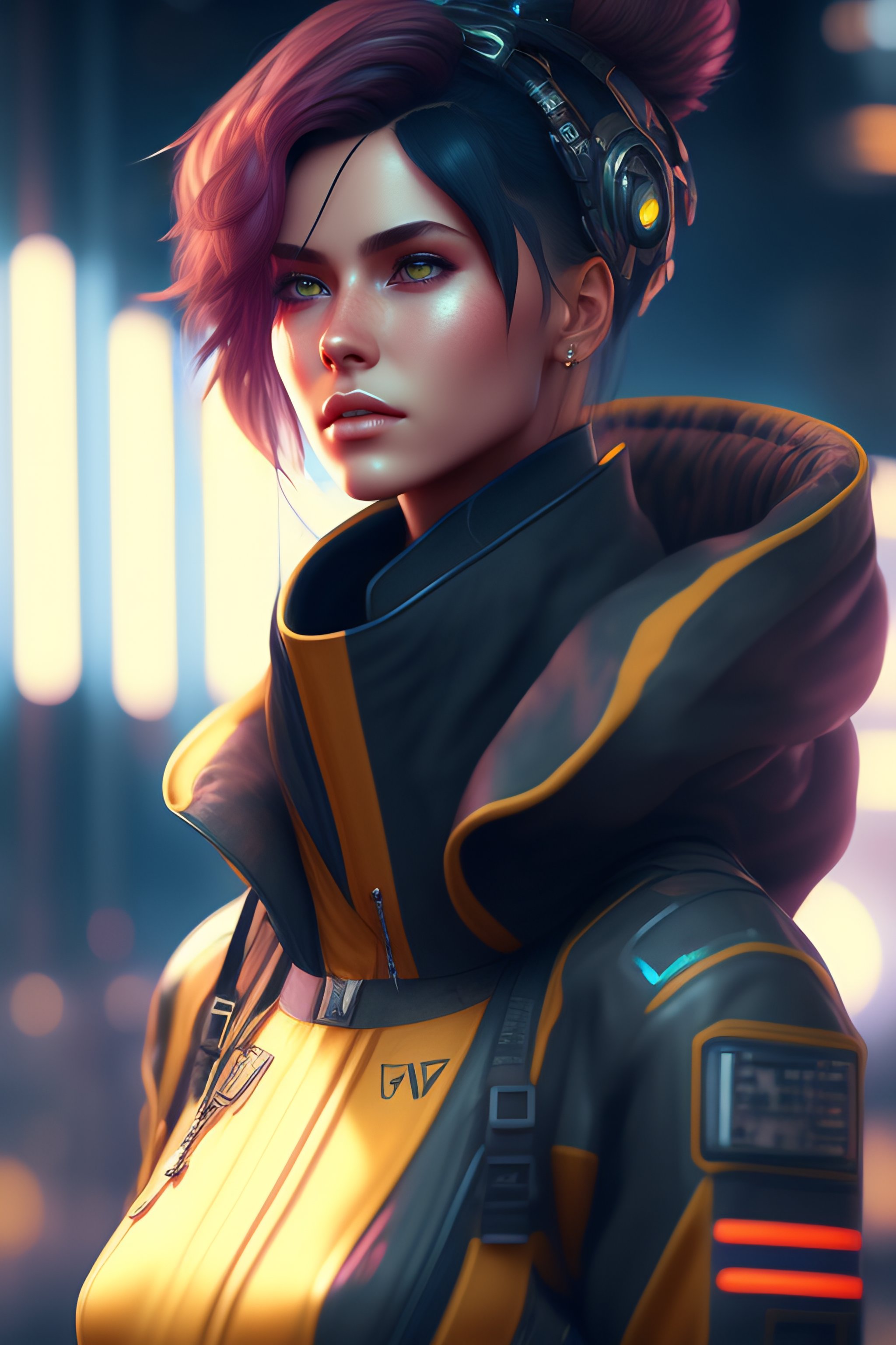 Lexica - Mech punk clothes with short hair norwegianc girl, battle ...