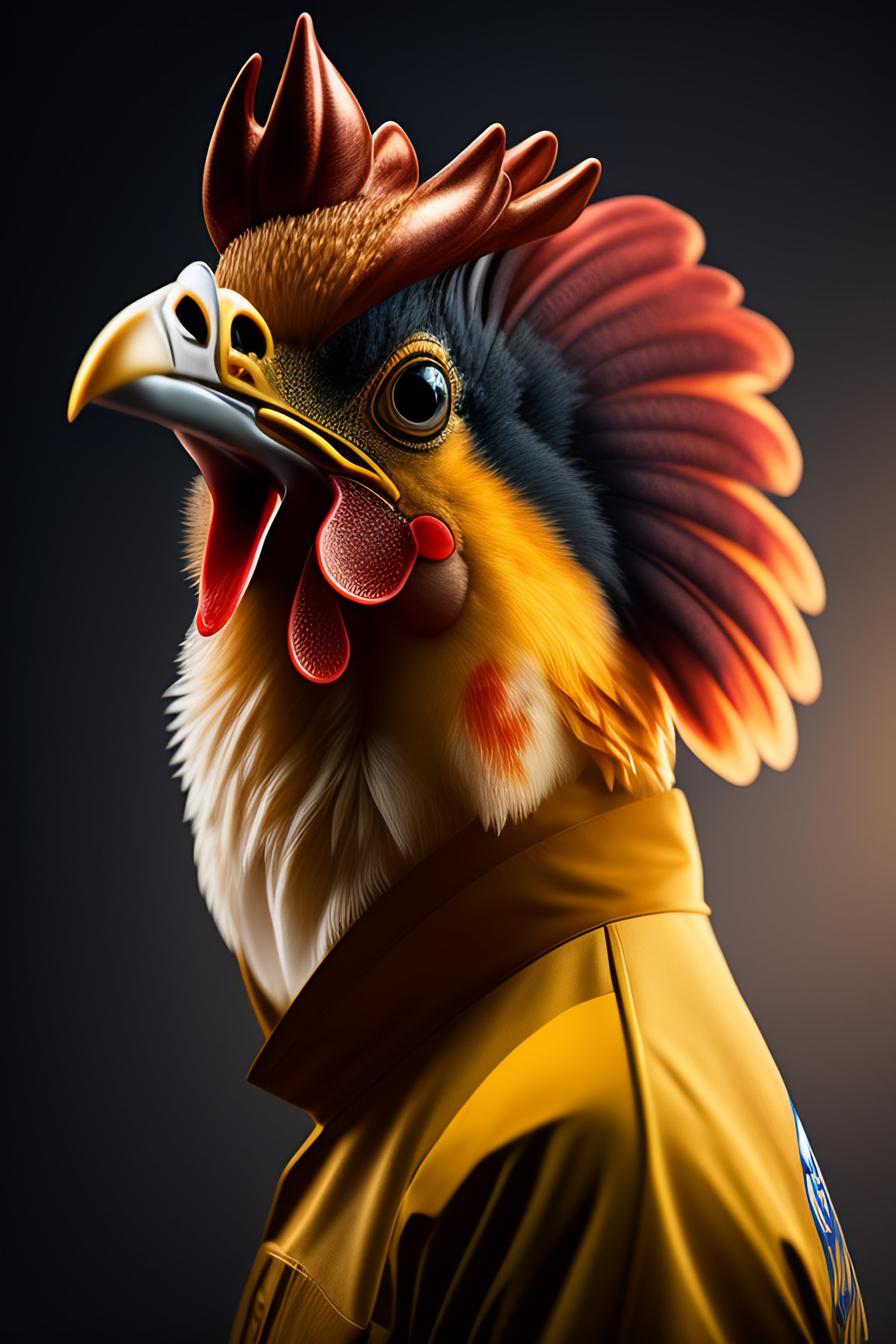 Lexica - Chicken headed human, mugshot, hyper realistic 4k hd