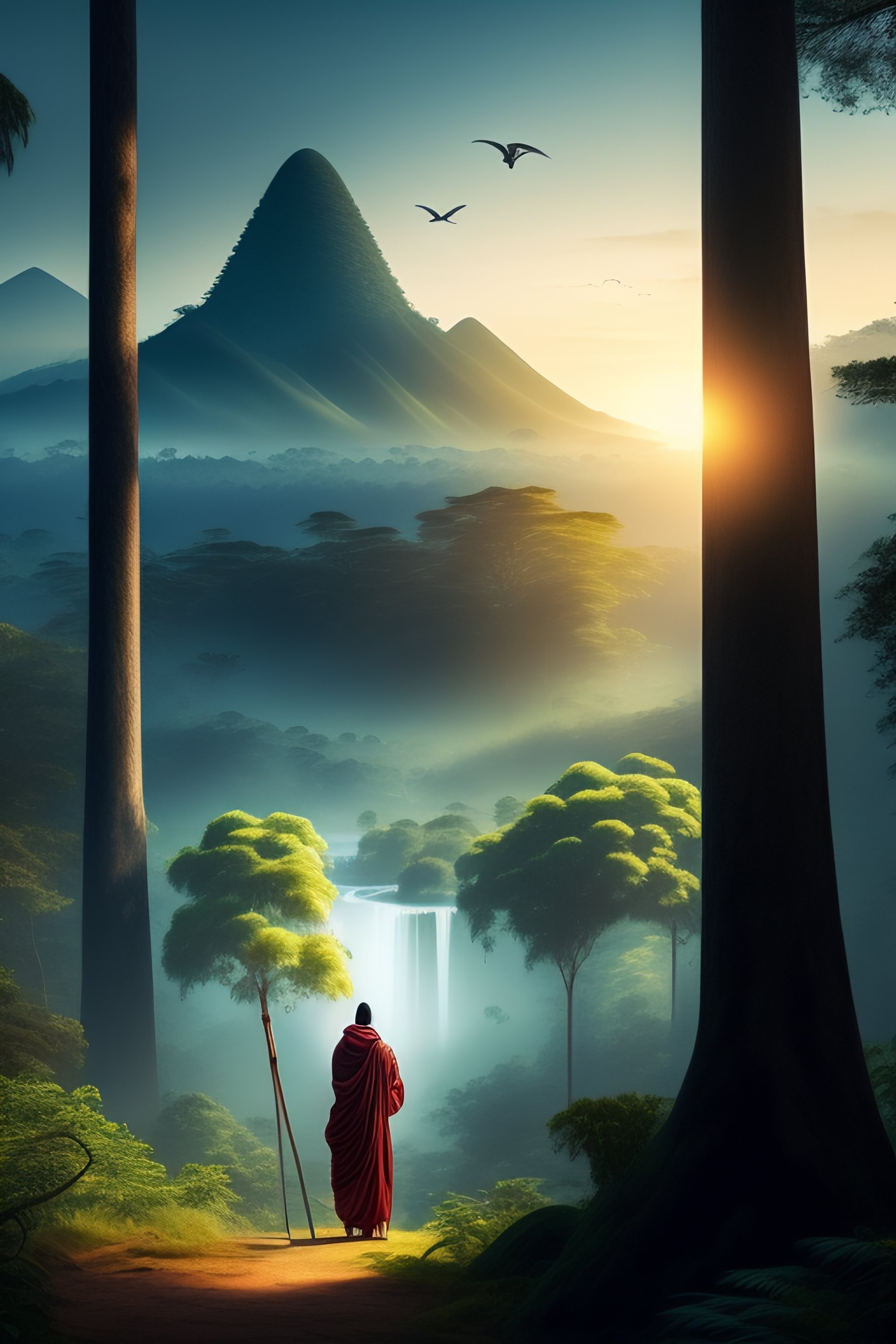 Lexica - An ethiopian monk dressed in white meditating the forest with ...