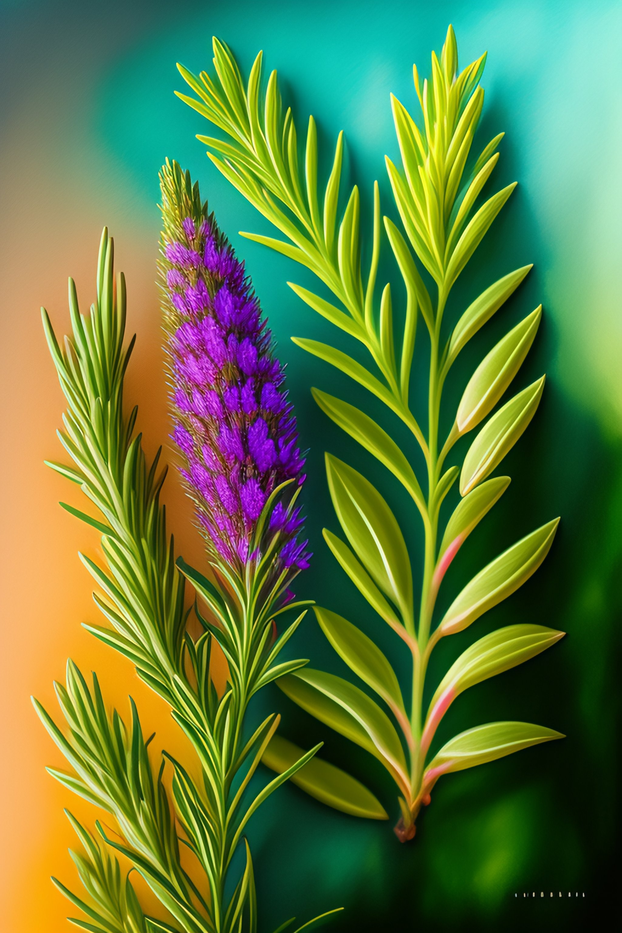 Lexica - Botanical colorful illustration of rosemary