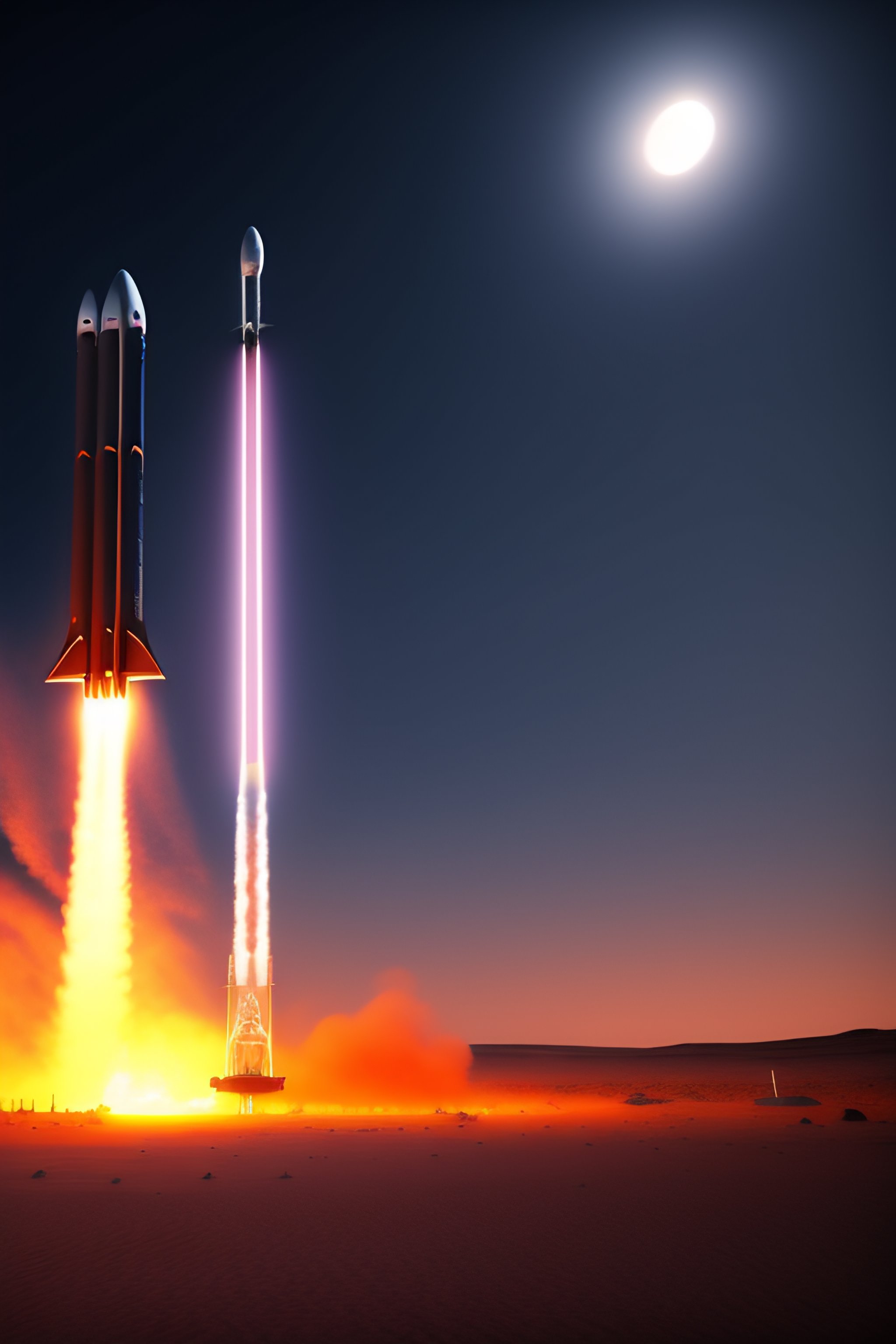 Lexica - 50mm Photograph of SpaceX starship designed by SpaceX landed ...