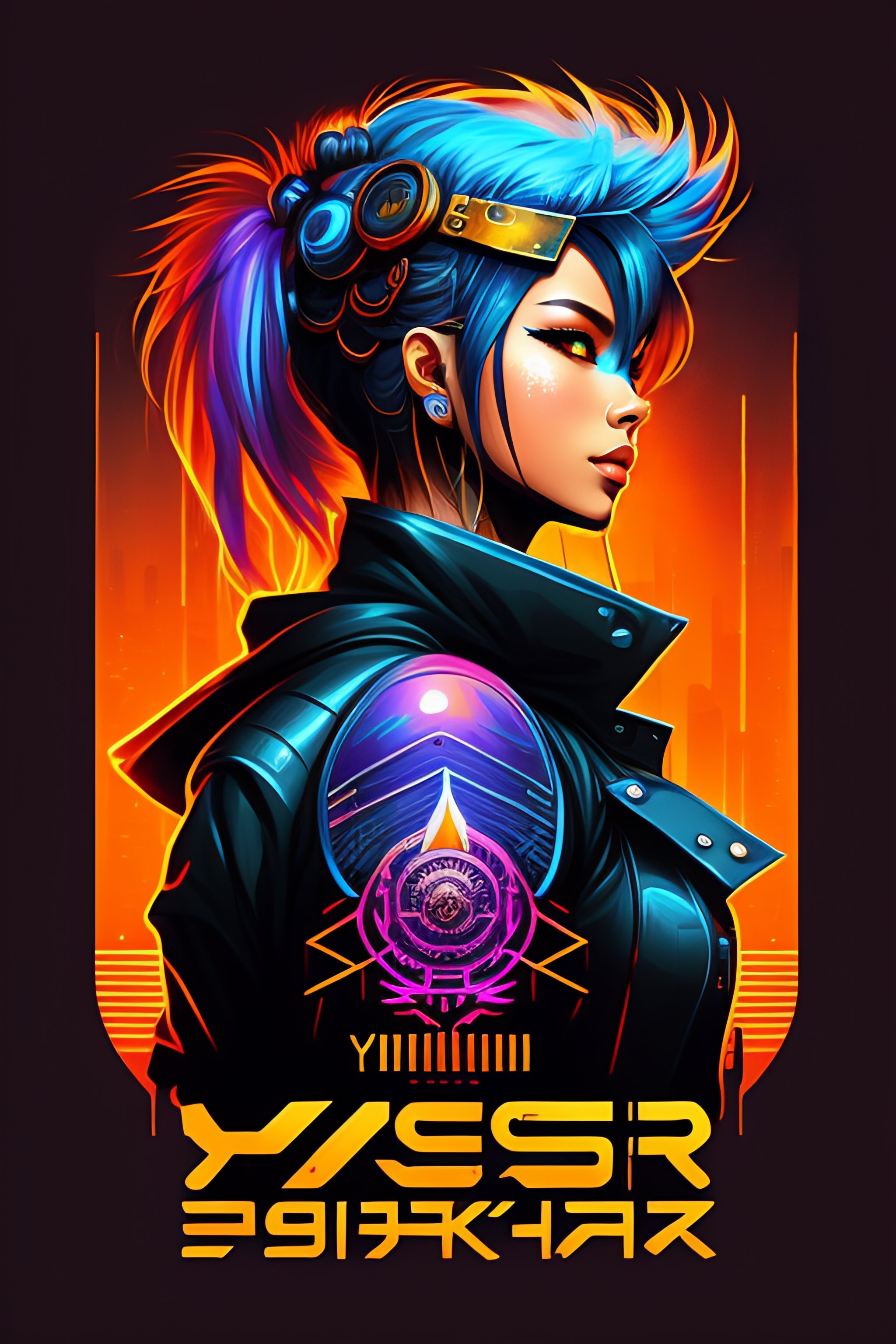 Lexica - Cyberpunk cyborg logo by yoh yoshinari t shirt design vector art