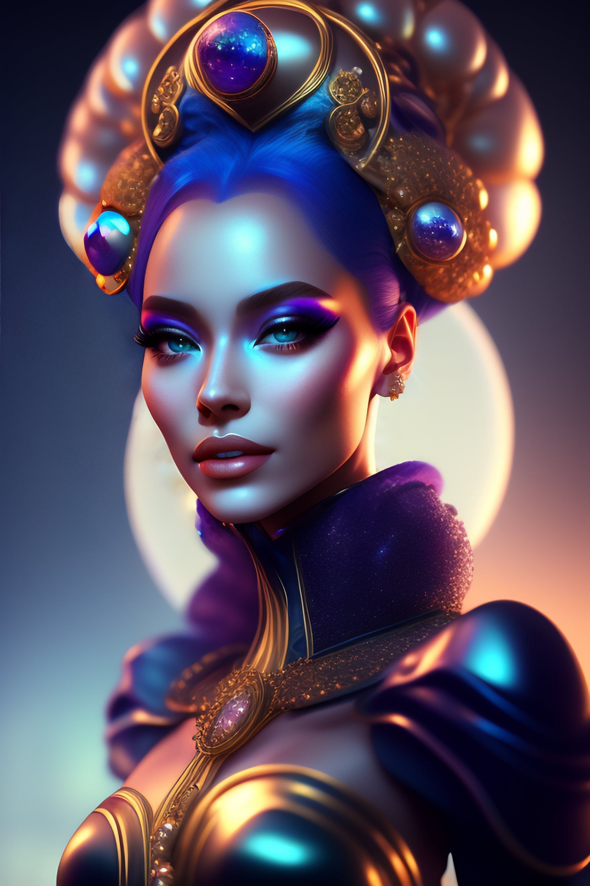 Lexica - An alien cosmic queen with cosmic elements. In a happy world ...