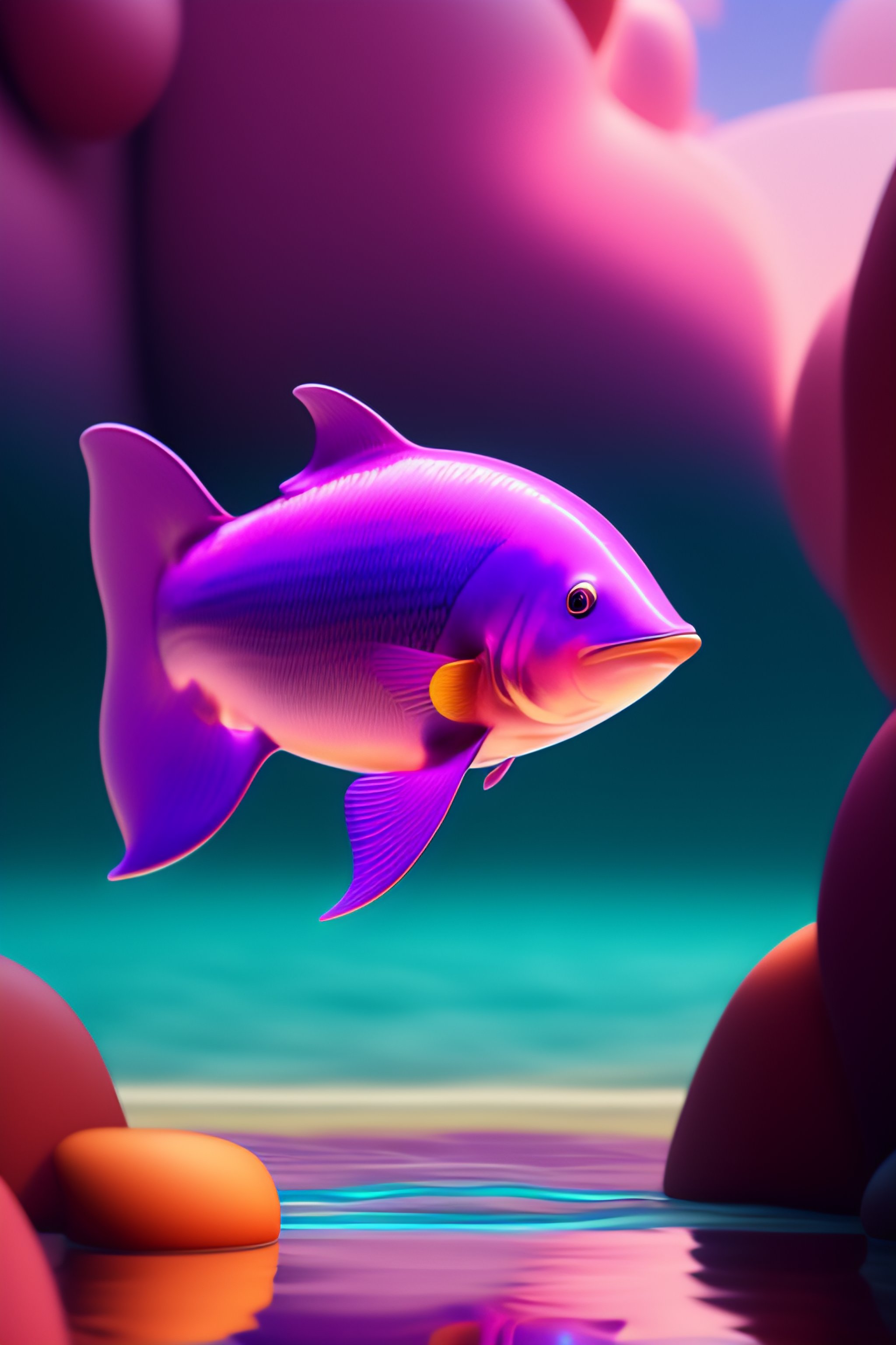 Lexica - A pink dolphin by pixar in the rainforest, surrealism, fantasy ...