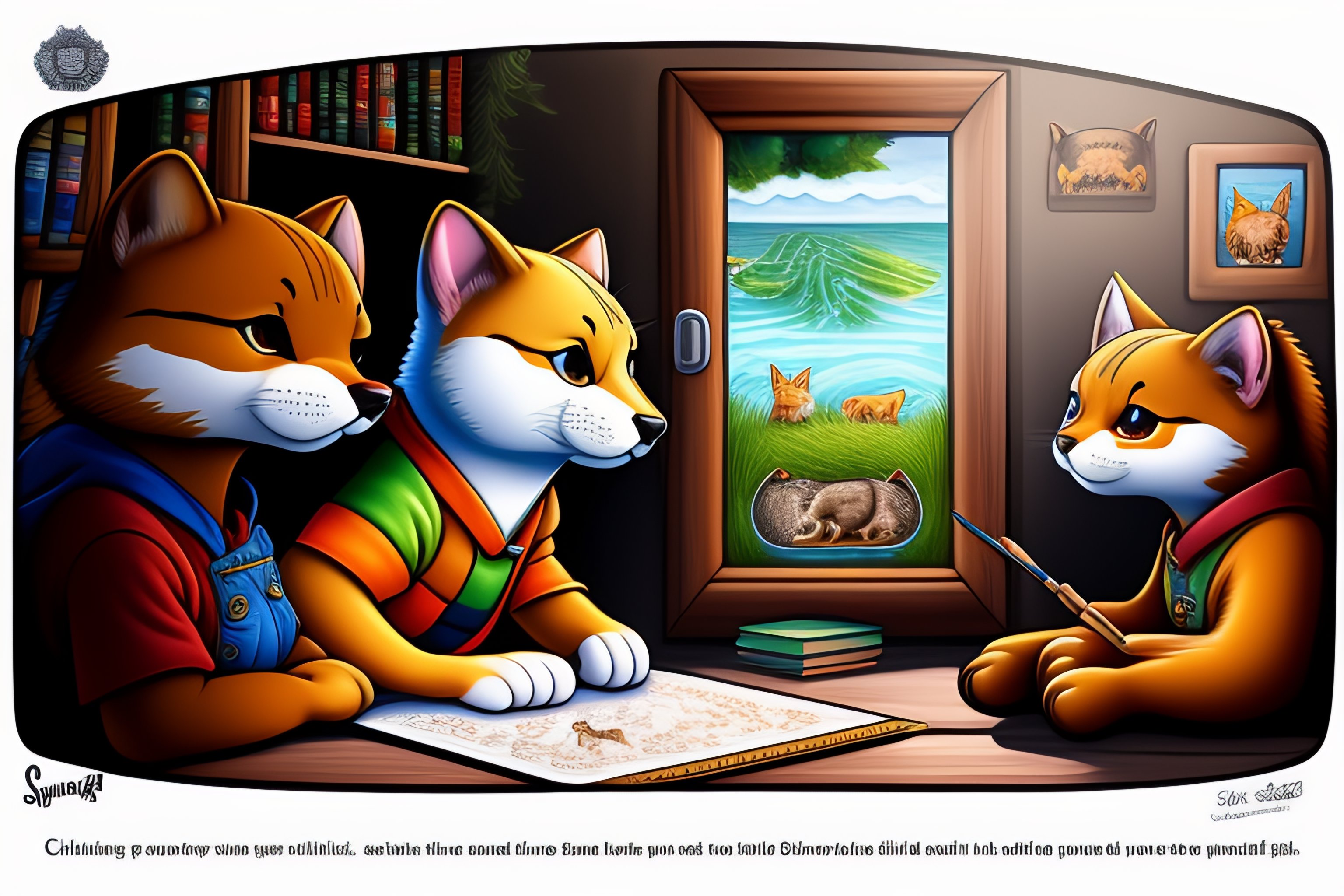 Lexica - A cartoon pictures of animals, a child's drawing by stan and ...