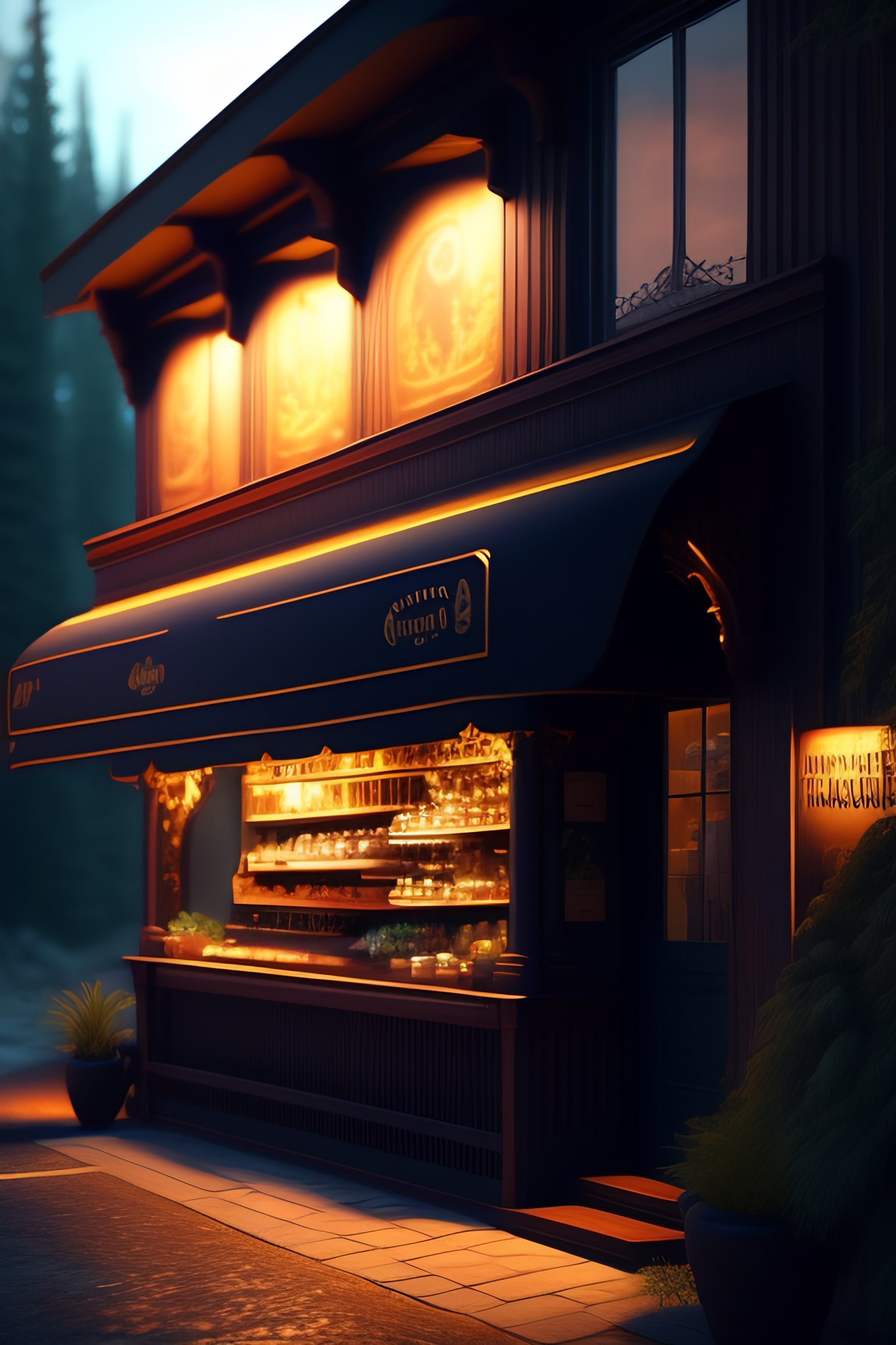 Lexica - Amazing cafe shop lost in the middle of nowhere mysterious ...