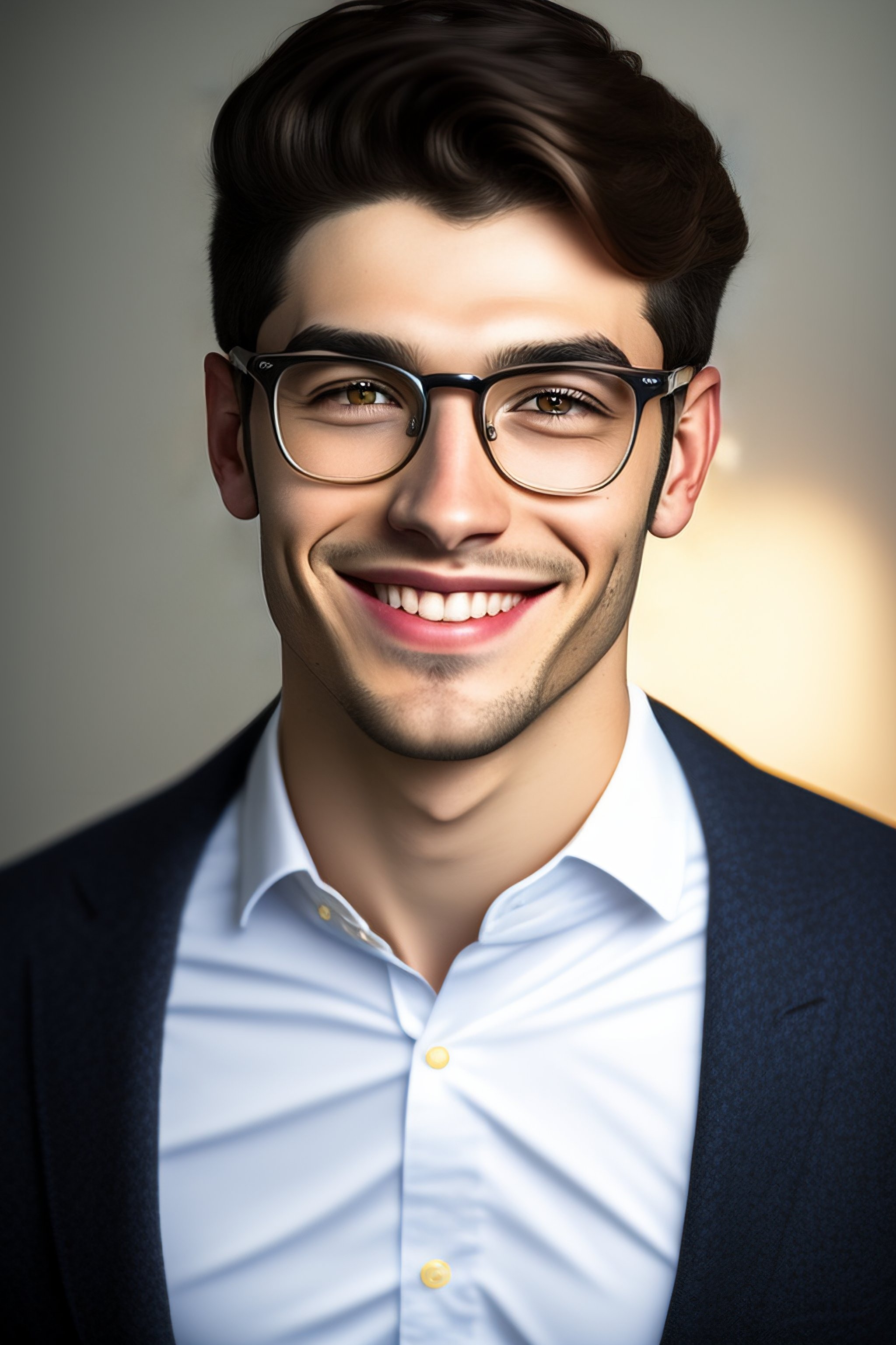 Lexica - A close up of a person wearing glasses, jewish young man with ...