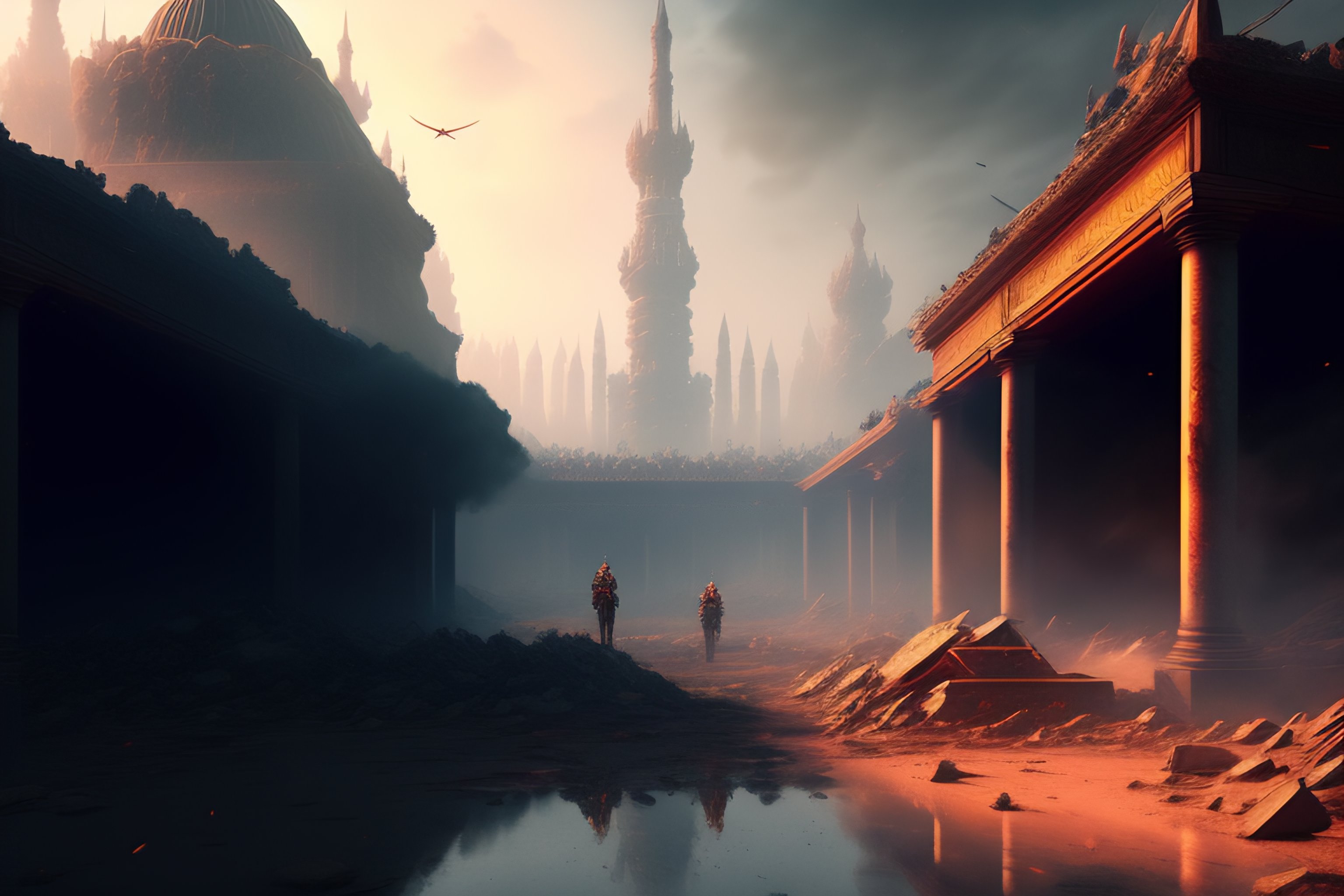 Lexica - Day of judgement, buildings destroyed, demons roaming ...