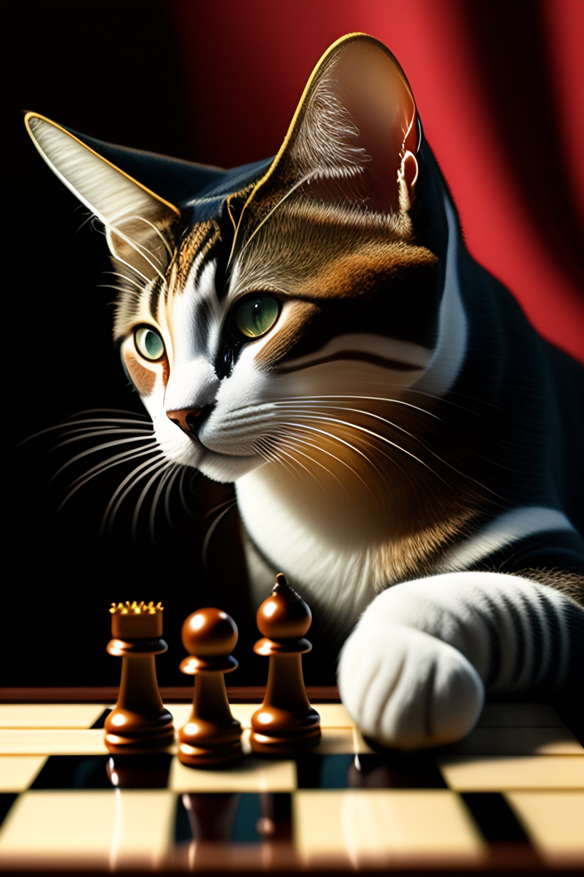 Lexica - Mittens playing chess