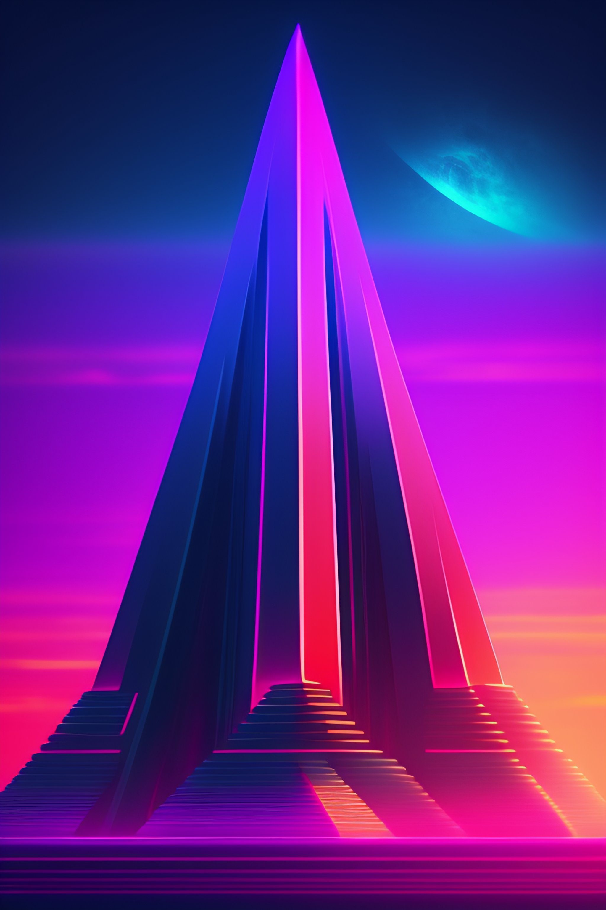 Lexica - Synthwave obelisk background, sharp focus,