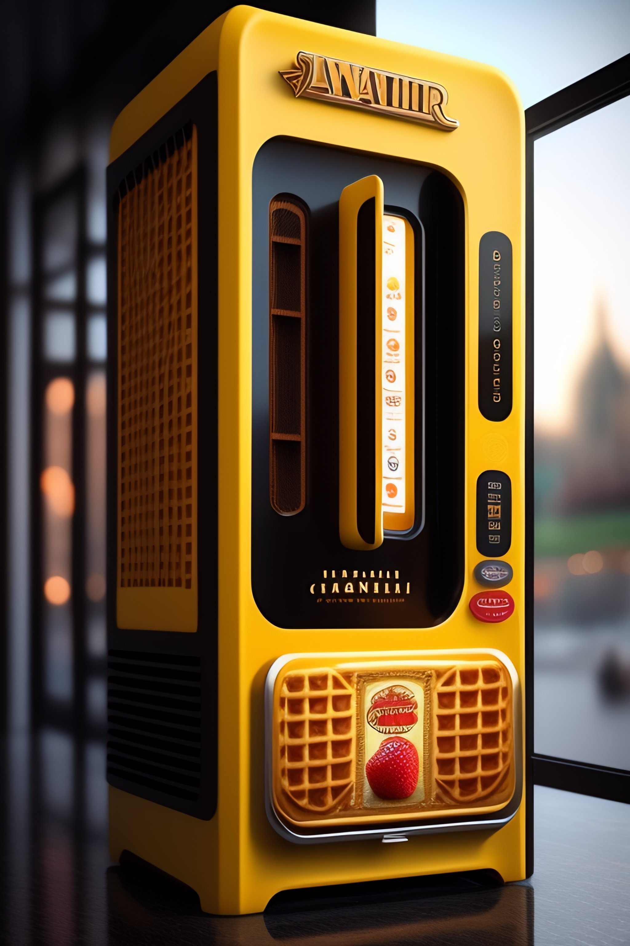 Lexica - A waffle vending machine for breakfast, cute. Concept art ...