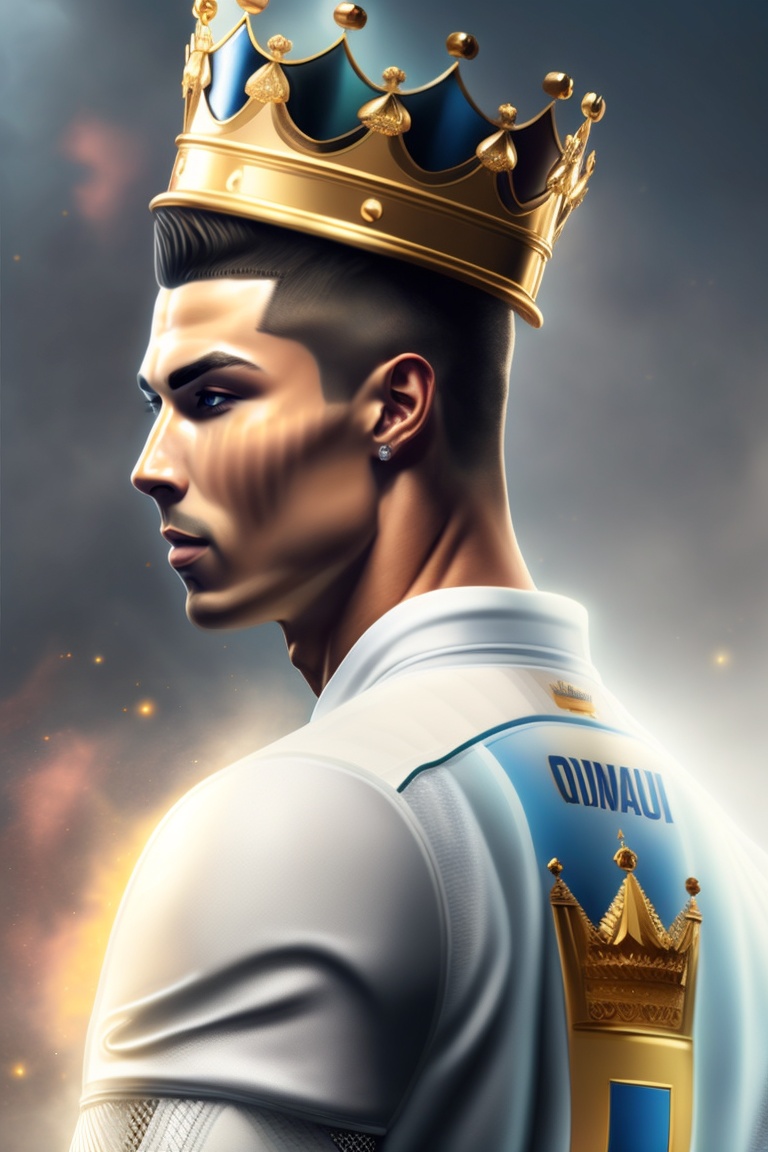 Lexica - Cristiano Ronaldo, king , football,throne,real madrid,robot ...