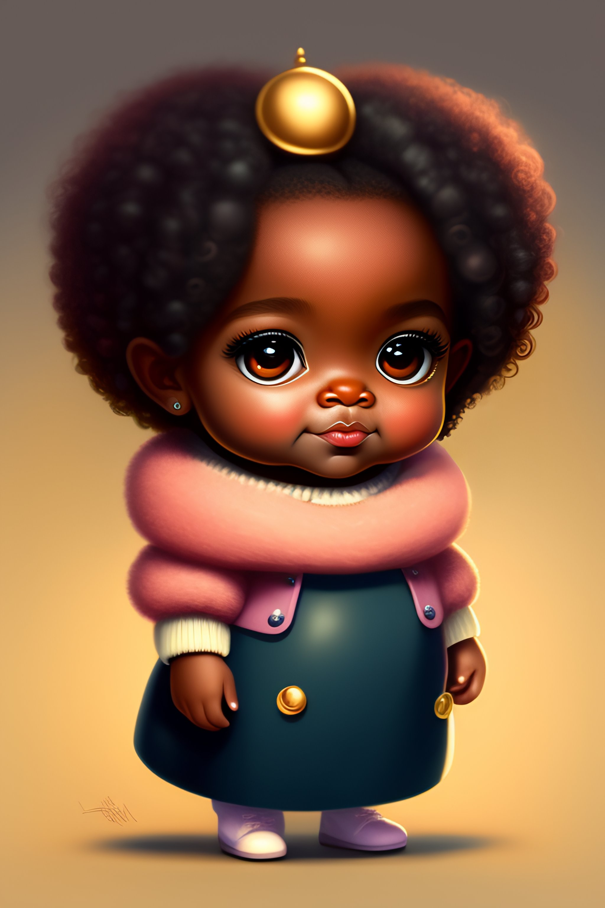 Lexica - Cute and adorable cartoon Oprah Winfrey baby, fantasy ...