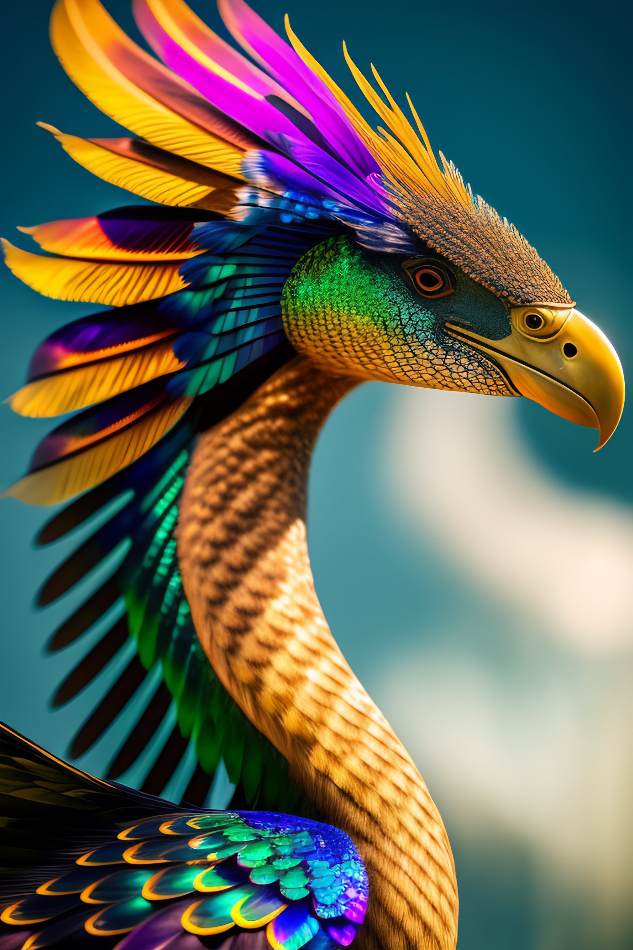 Lexica - Imagine a majestic creature with shimmering, iridescent scales ...