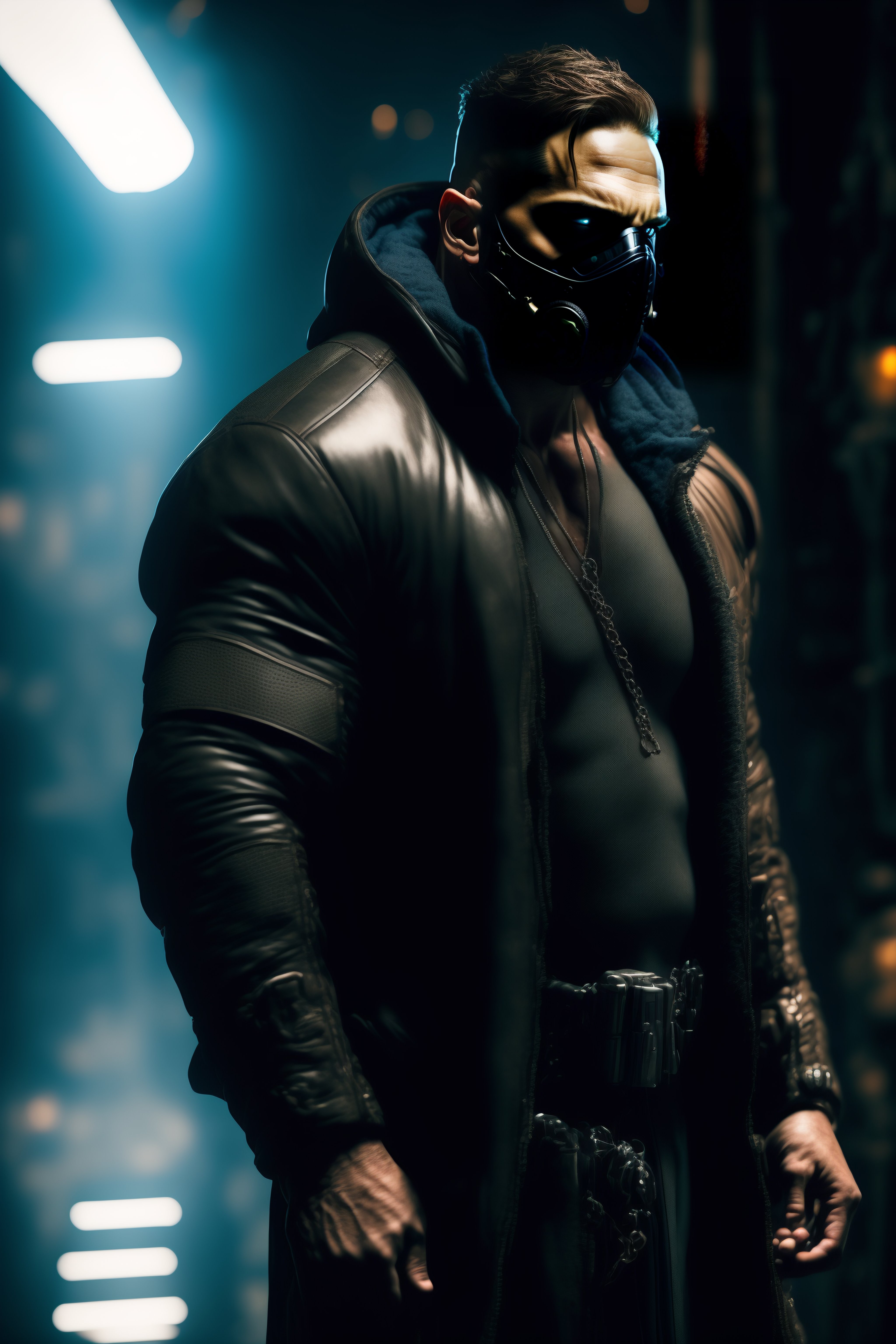 Lexica - Bane as a cyberpunk character, 4k, high detail, high ...