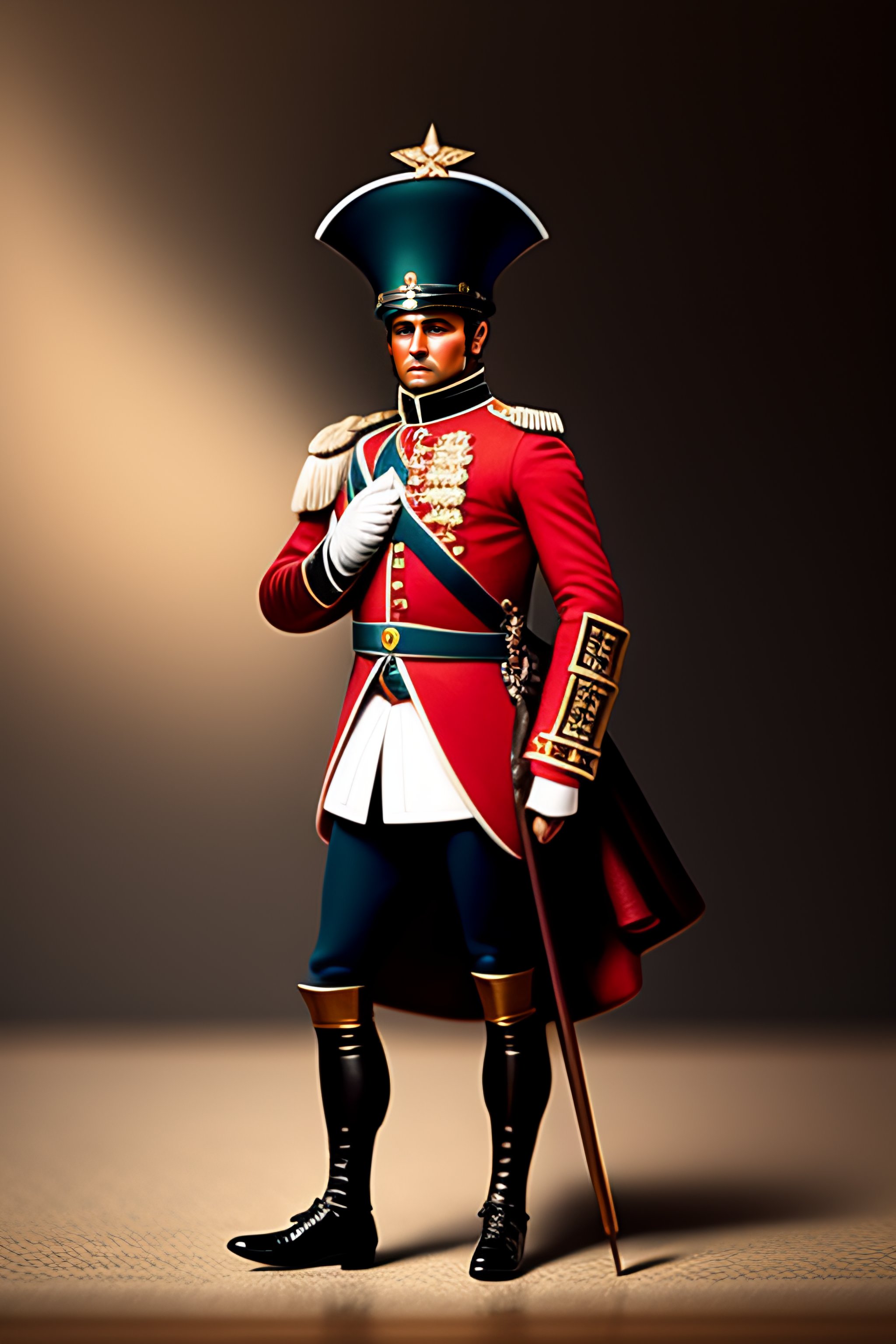 Lexica - Napoleon soldier bowing with his hat.