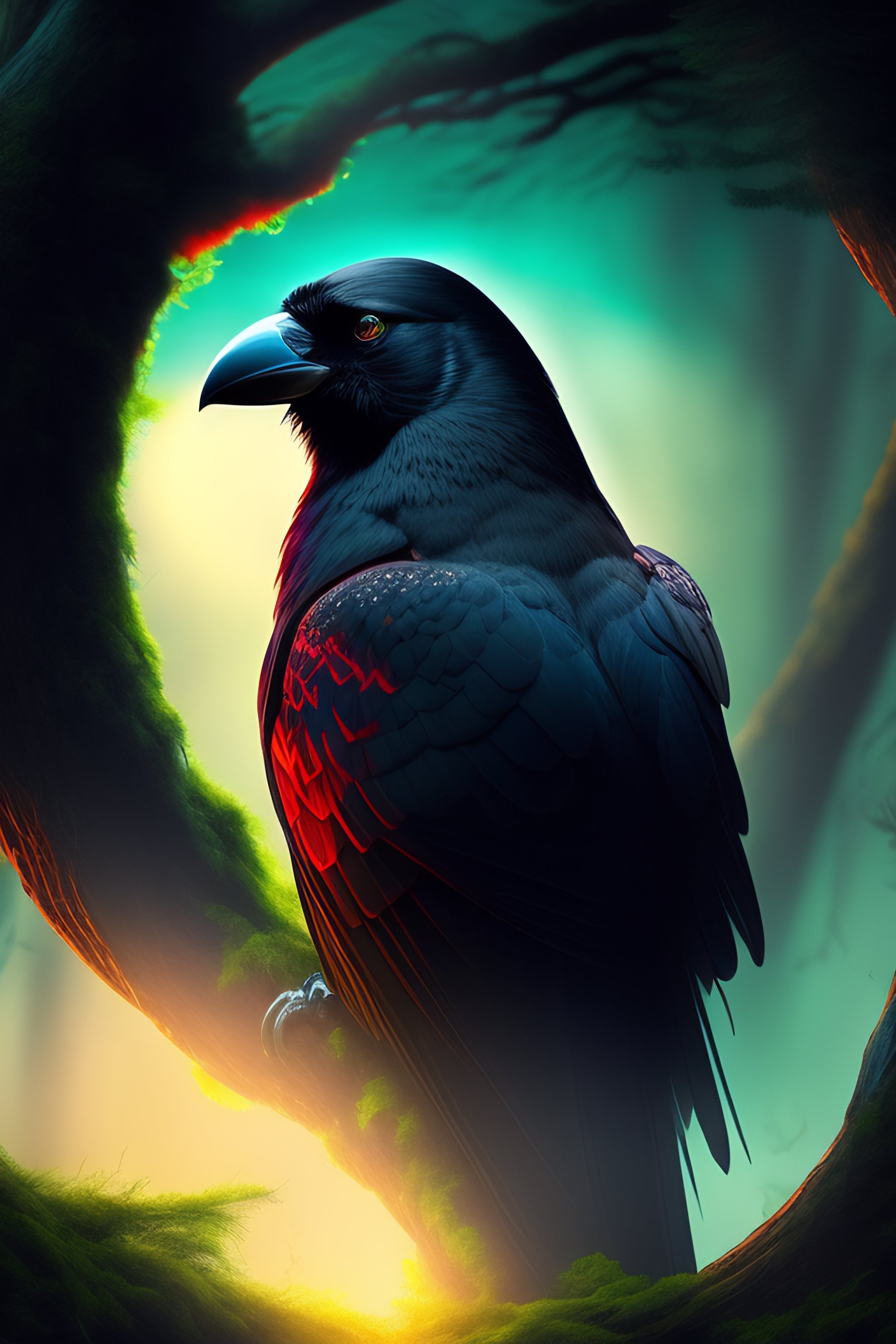 Lexica - Haunted forest, horror crow, warcraft style