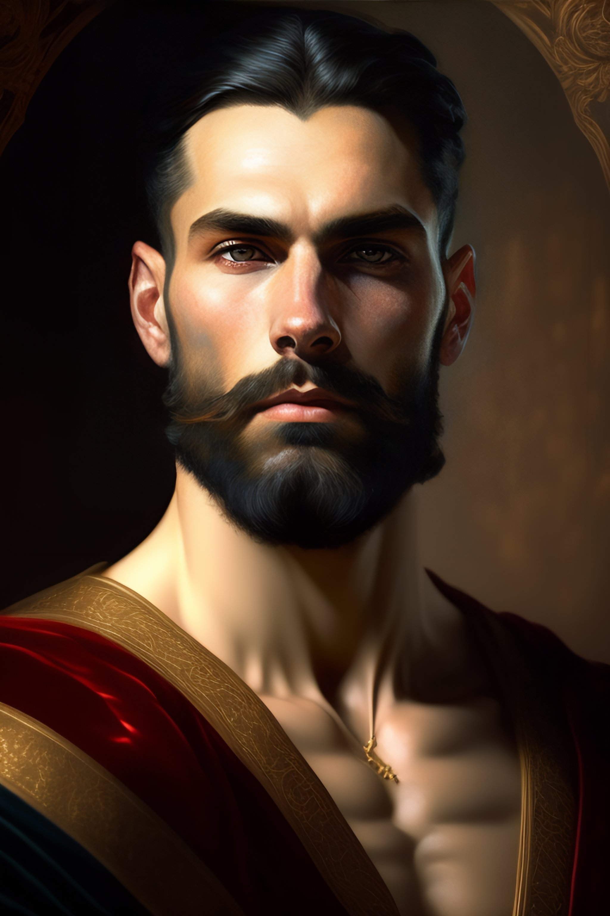 Lexica - Medieval portrait of a man sharp features, grim, cold stare ...