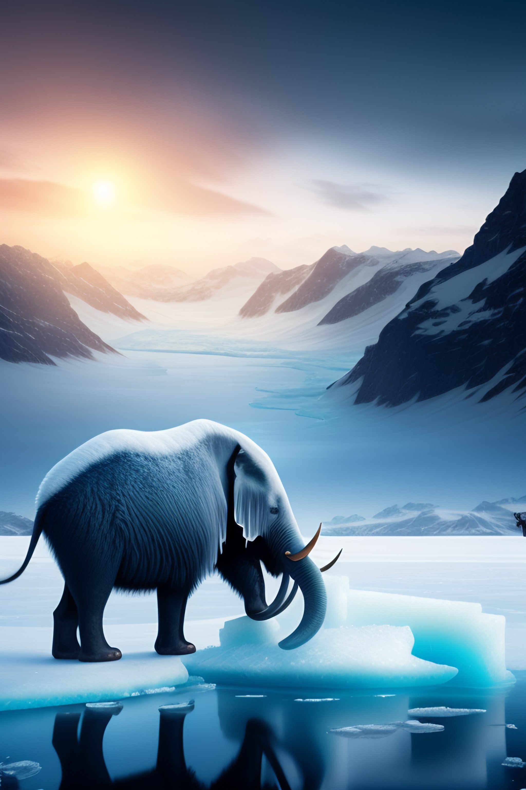 Lexica - Ice melting the ice age. Ancient animals freeze die