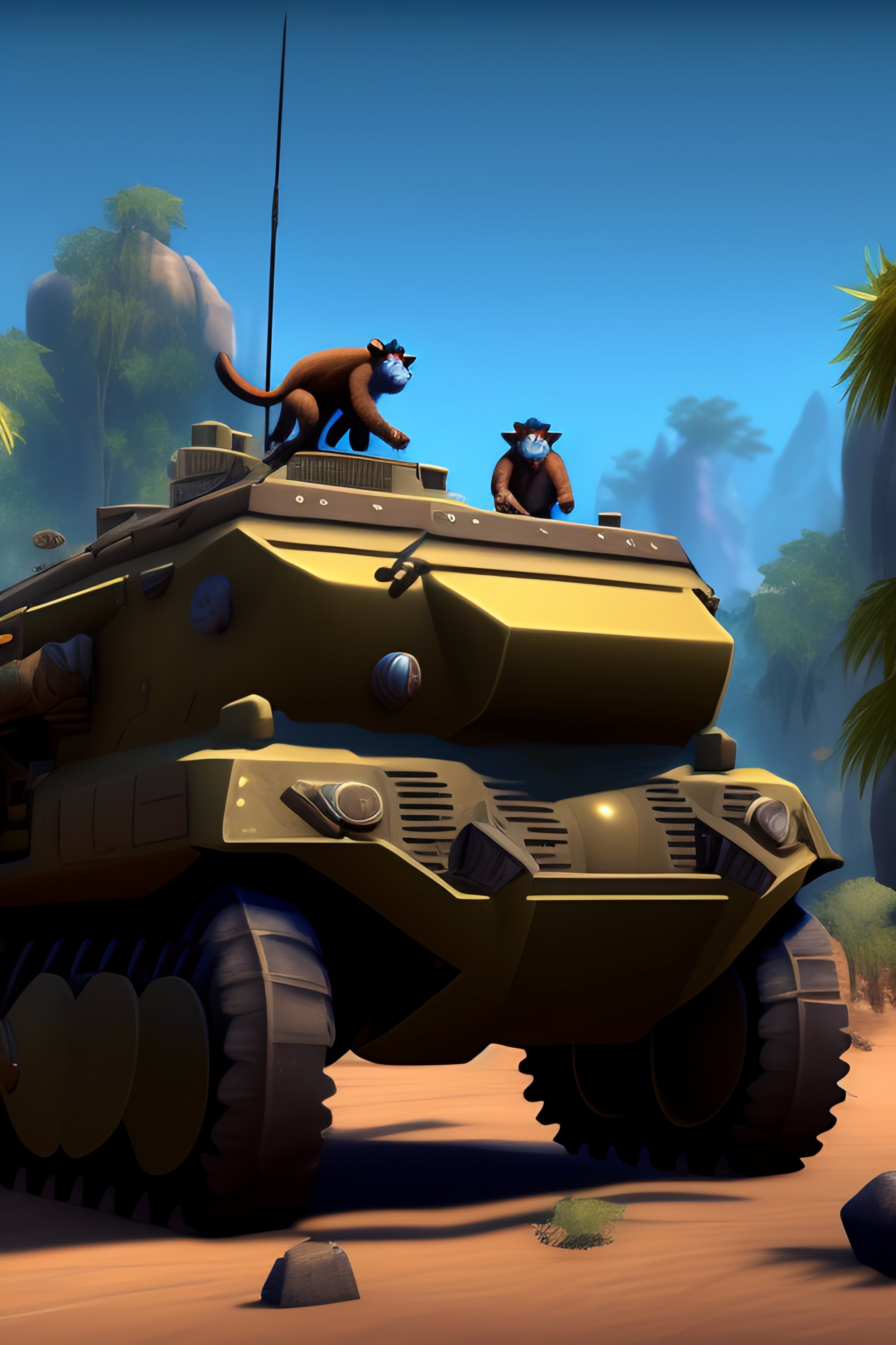 Lexica - Monkey Armored , Realistic , detailed, Rpg style