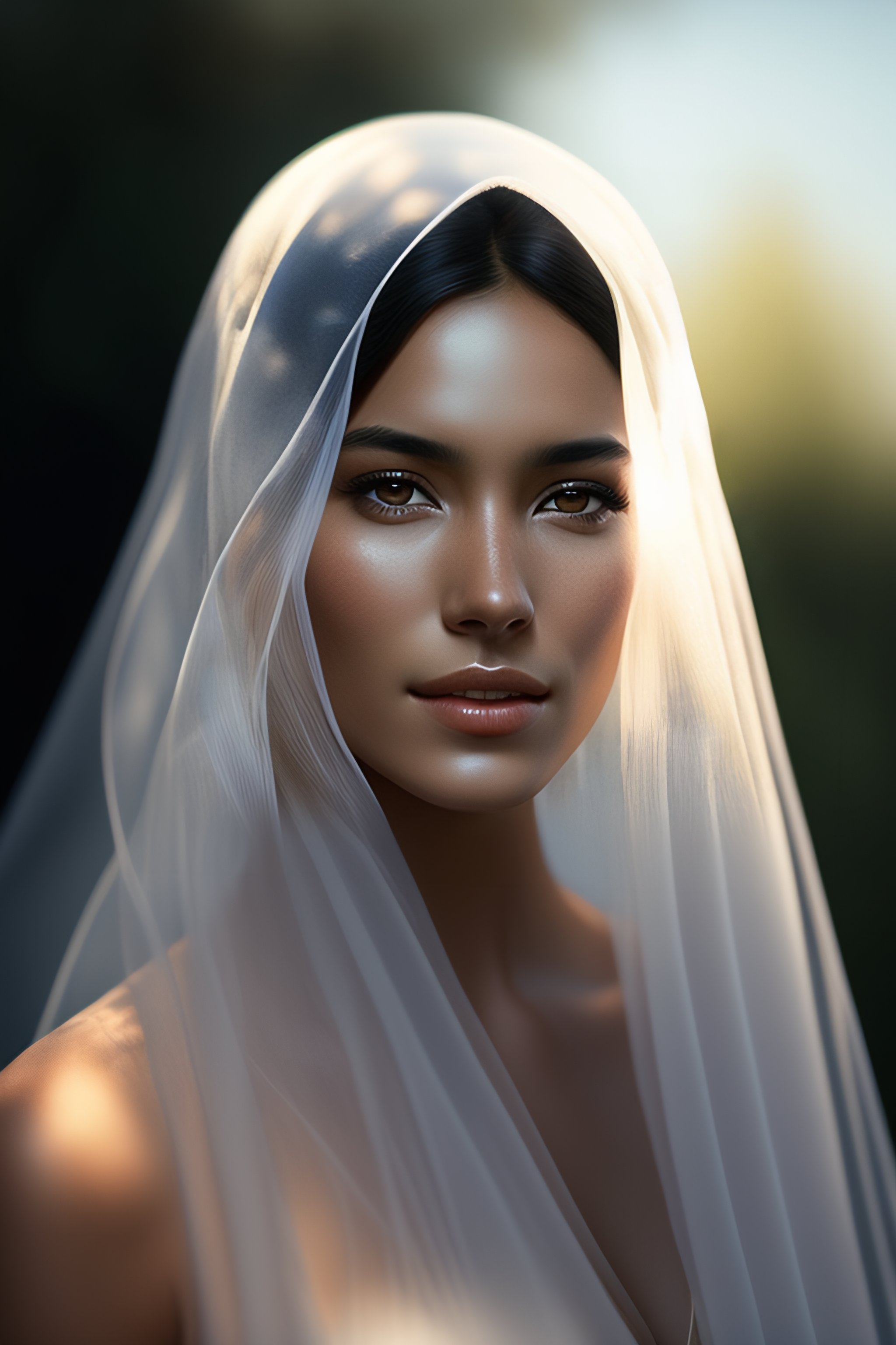 Lexica - Young half-breed woman in translucent veil, 8k, photorealistic,