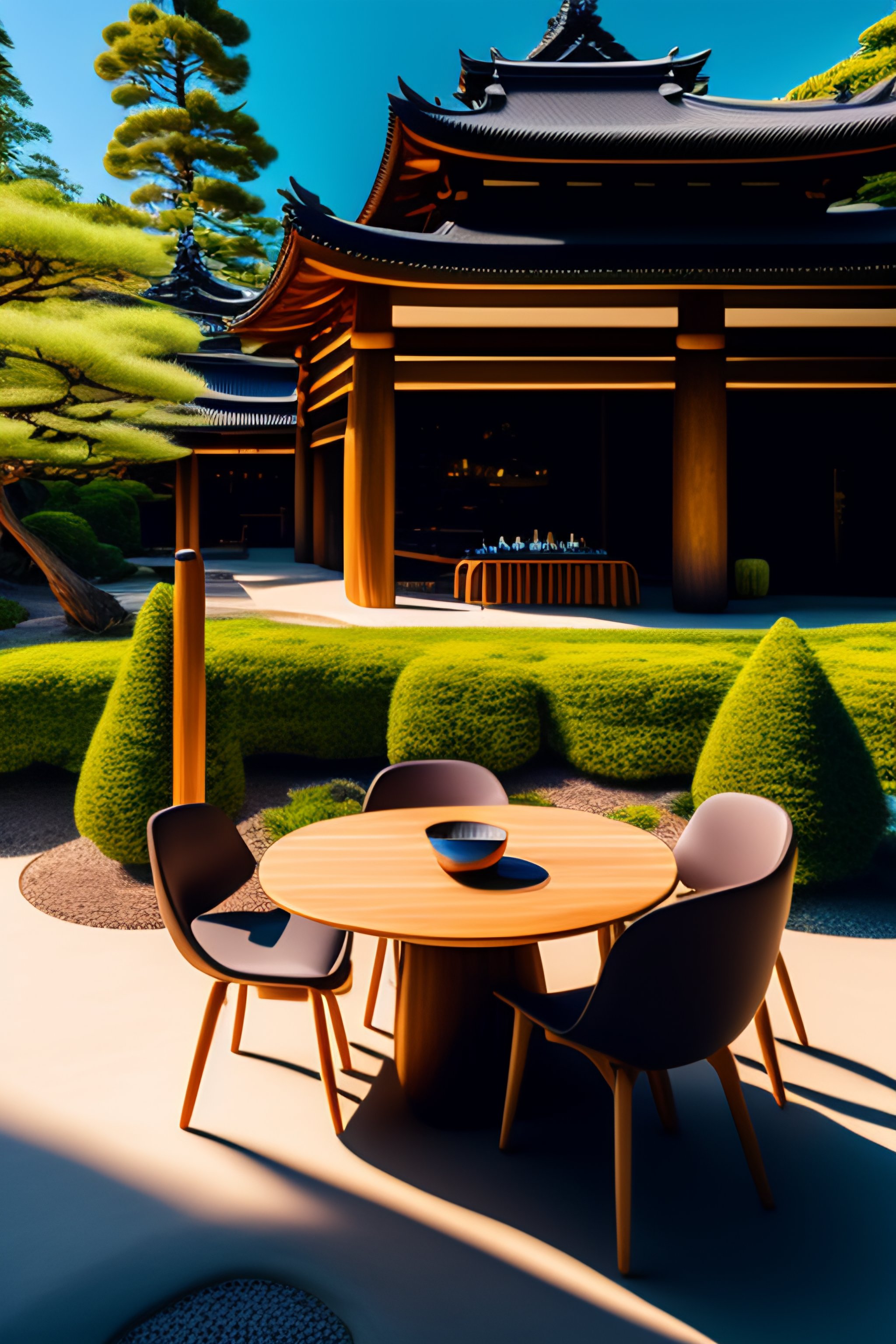 Lexica - Japan, terrace, food, desert, Teahouse plant Eating and ...