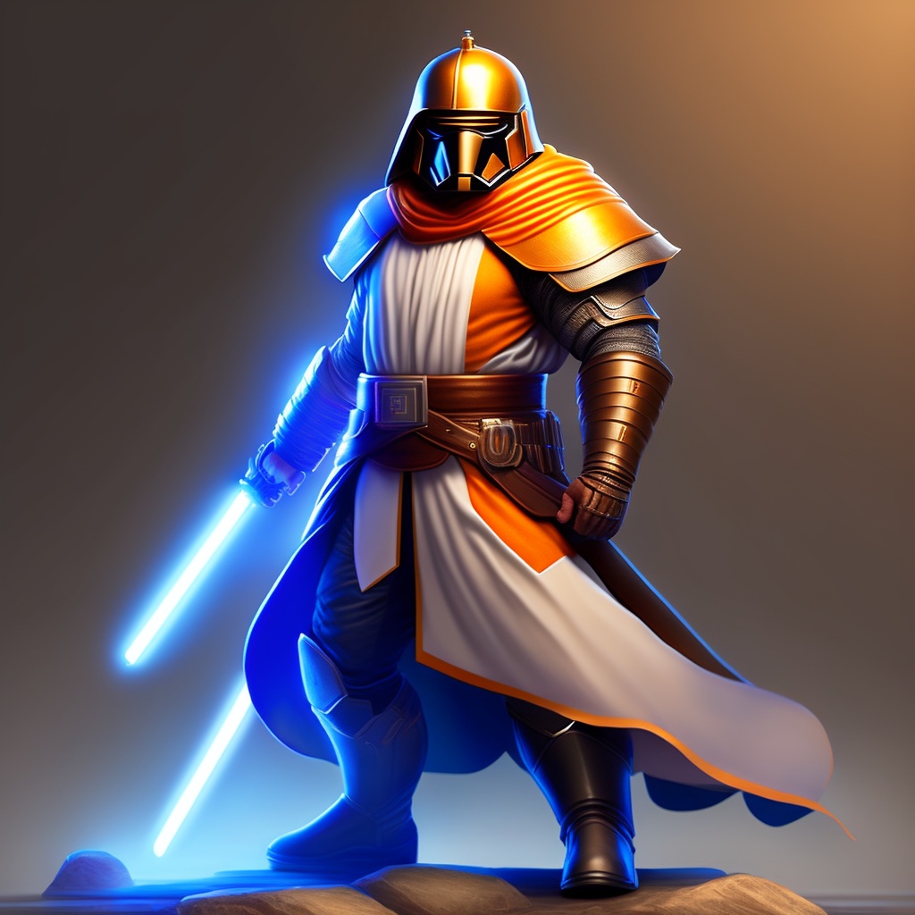 Lexica - Jedi Knight in armour, Star Wars, dynamic pose