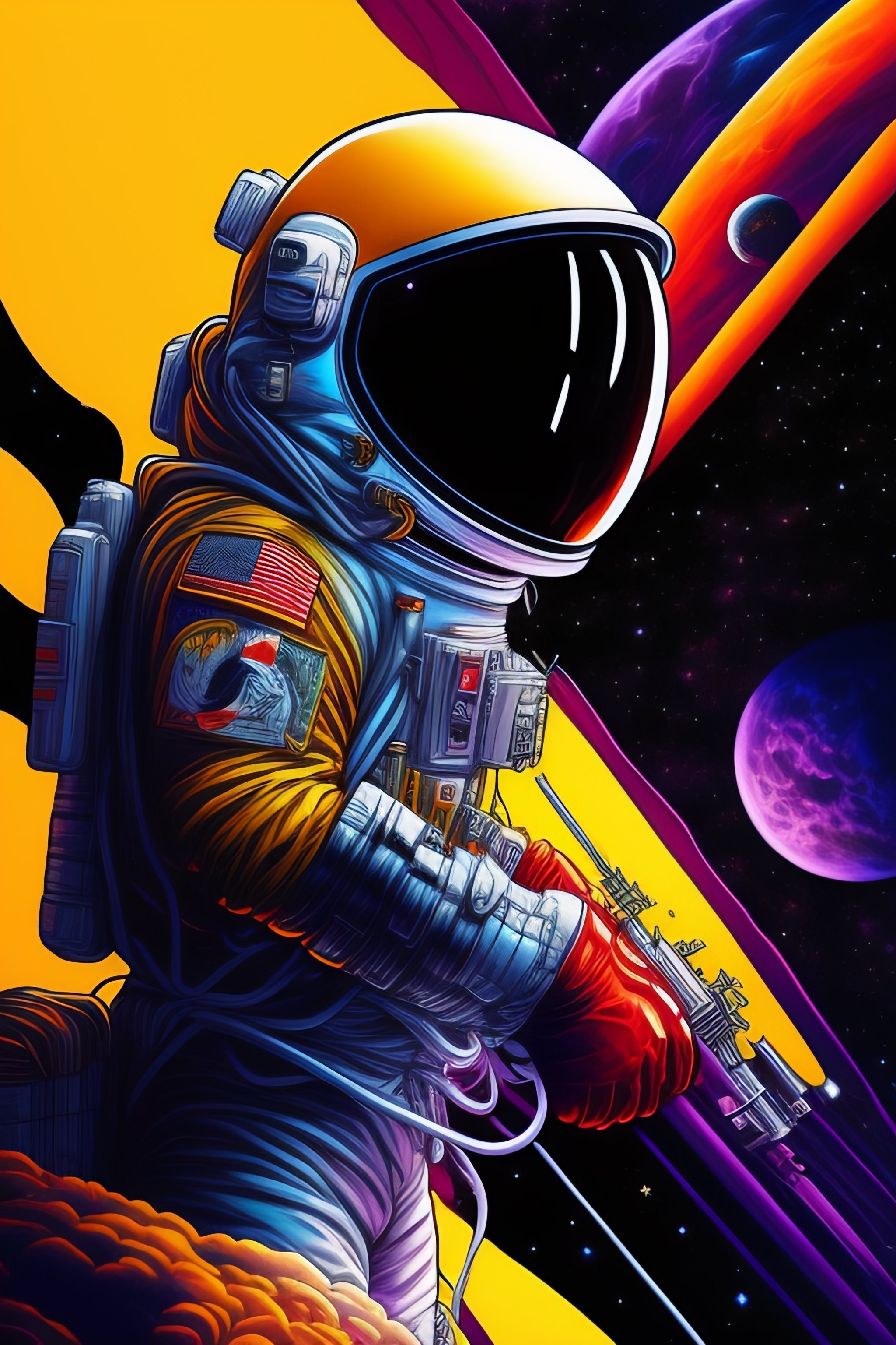 Lexica - Astronaut comic art. Comic book cover art. Photorealistic ink ...