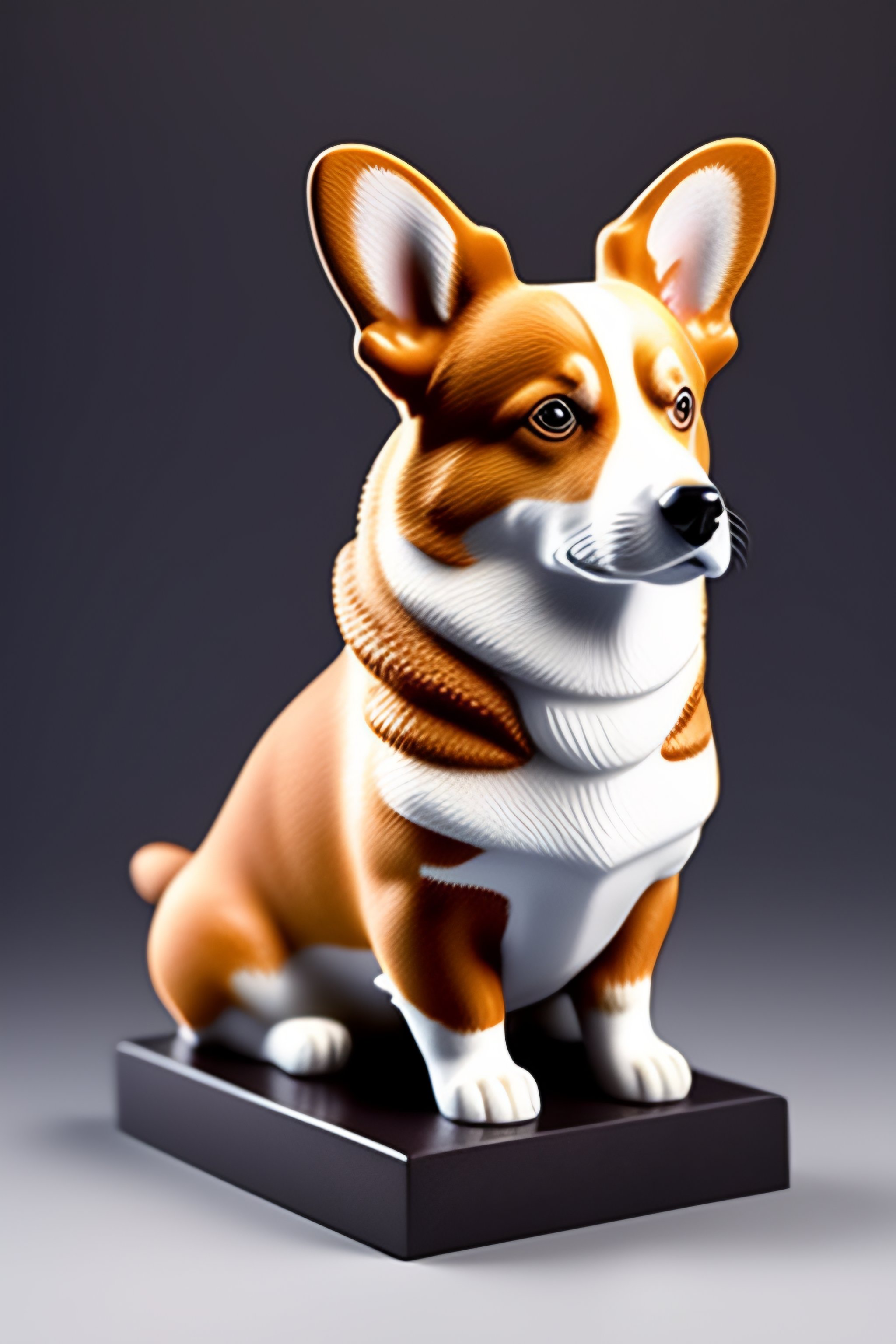 Lexica - A dog corgi statue of Daniel Craig
