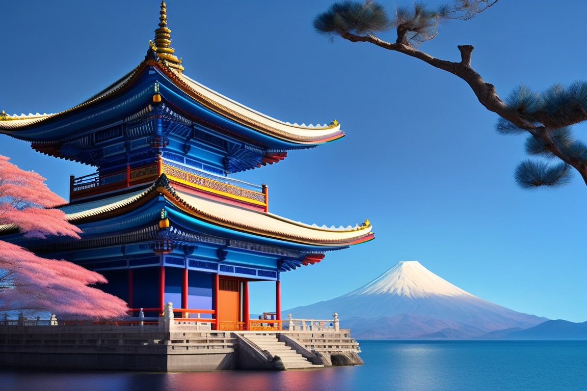 Lexica - Japan, blue palette, minimal style