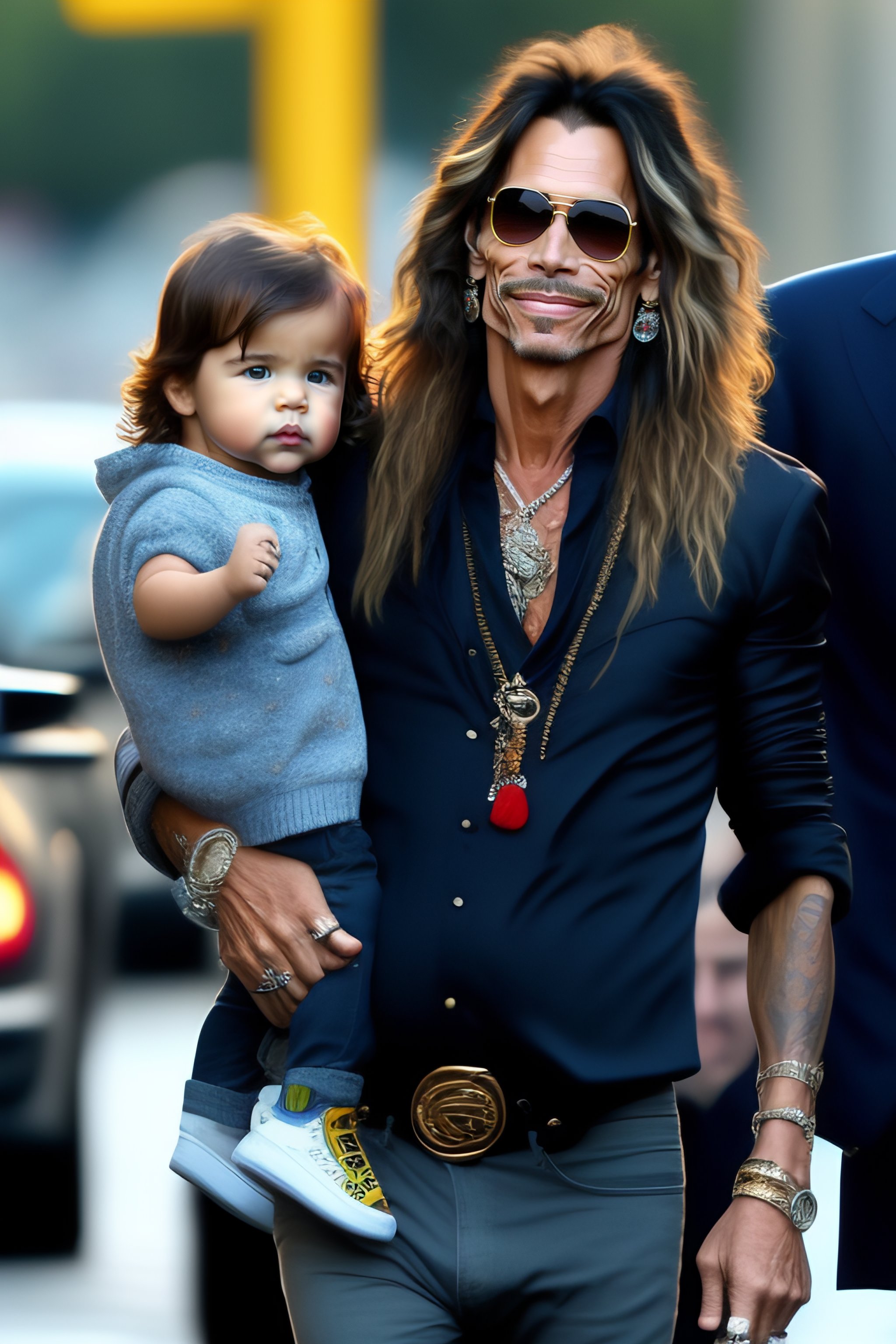 Lexica - Steven Tyler holding a baby Steven Tyler while holding hands ...