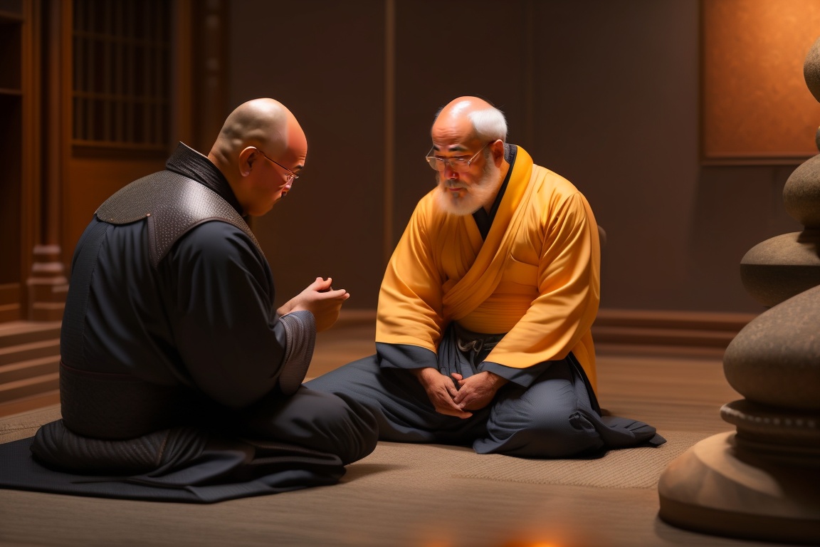 Lexica - A Zen master engaged in a deep conversation with a student ...