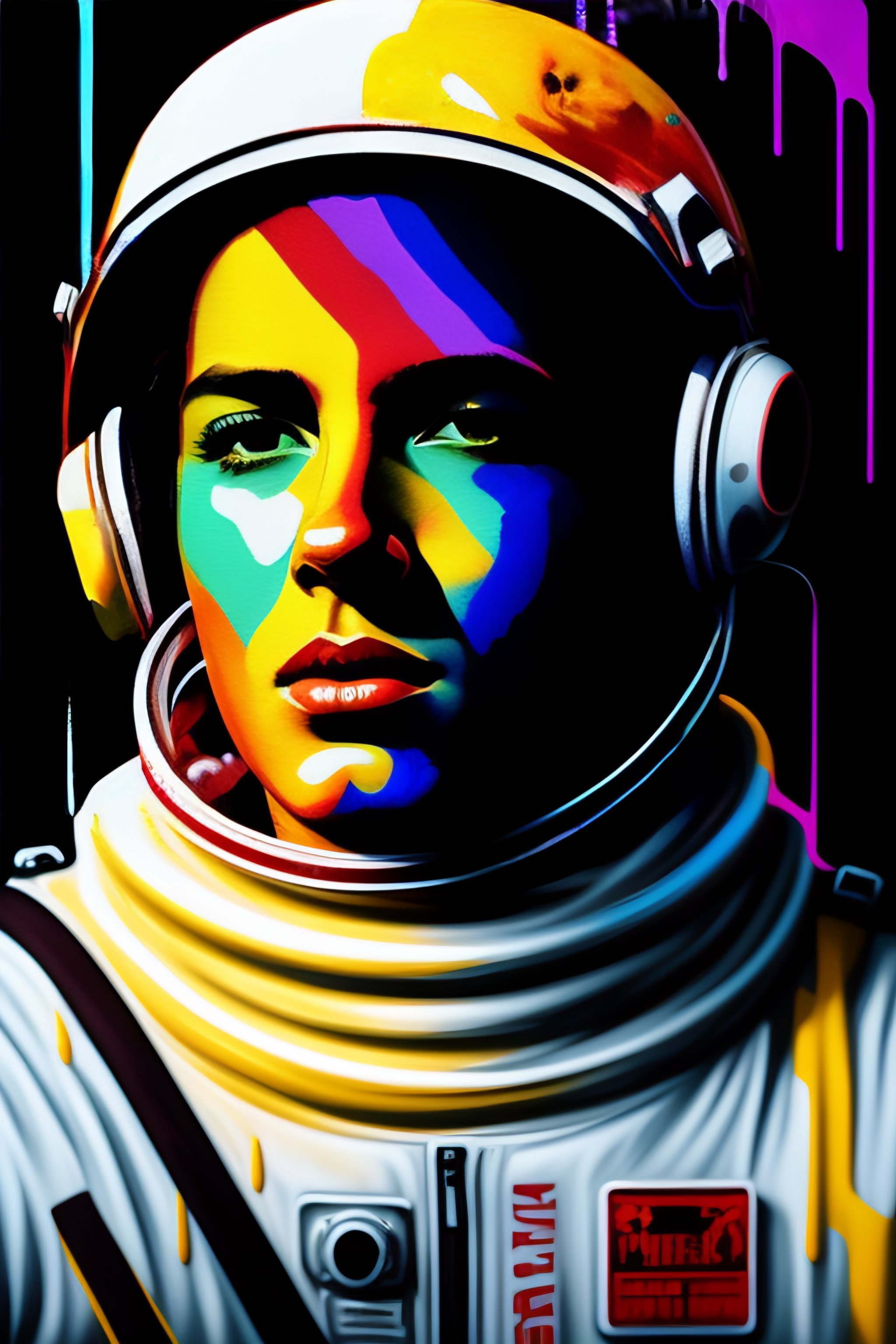 Lexica - Artistic, colorful, paint dripping, face melting off, paint ...