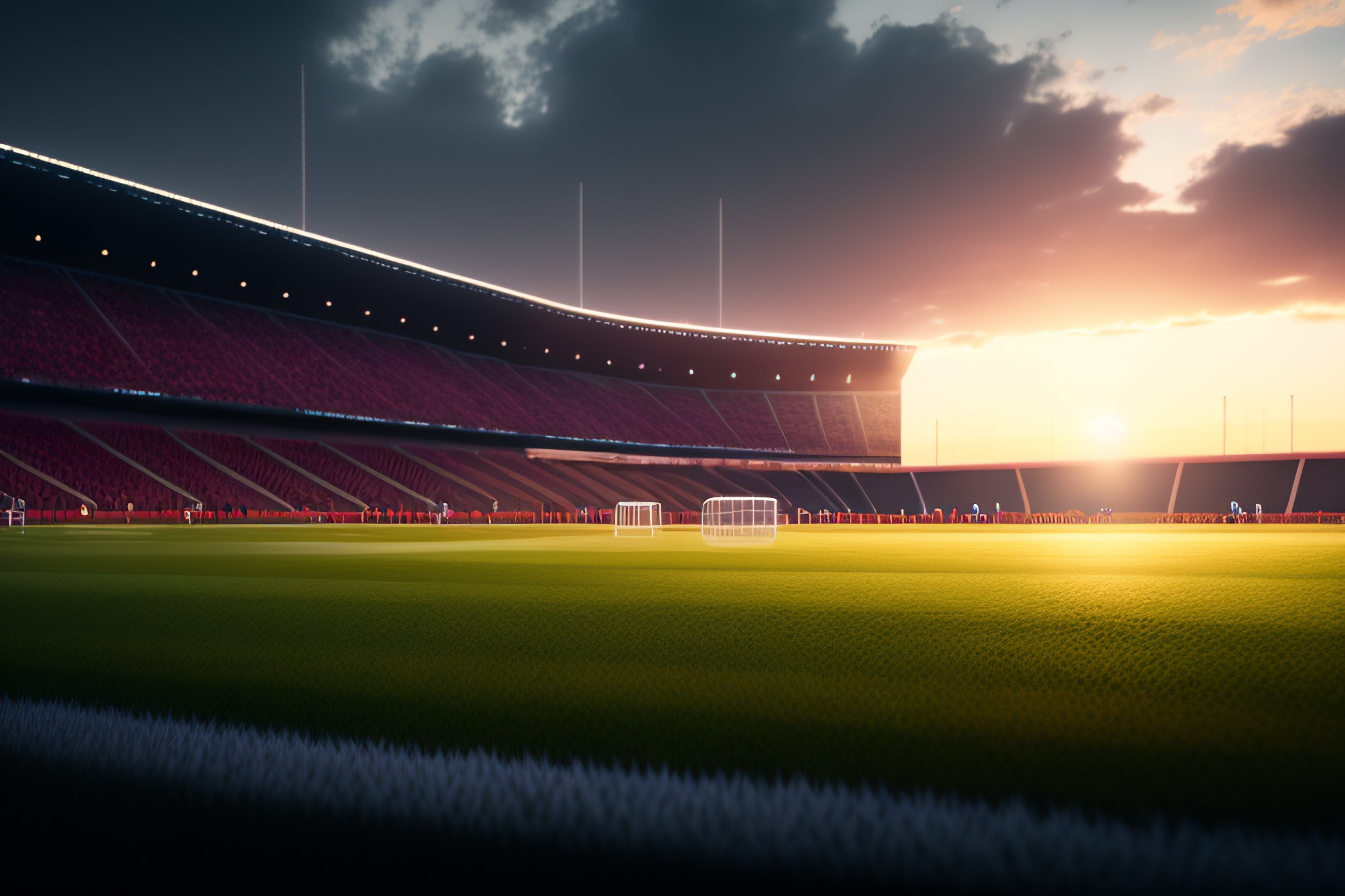 Lexica - Football stadium realistic, camera pov down to top, people on ...