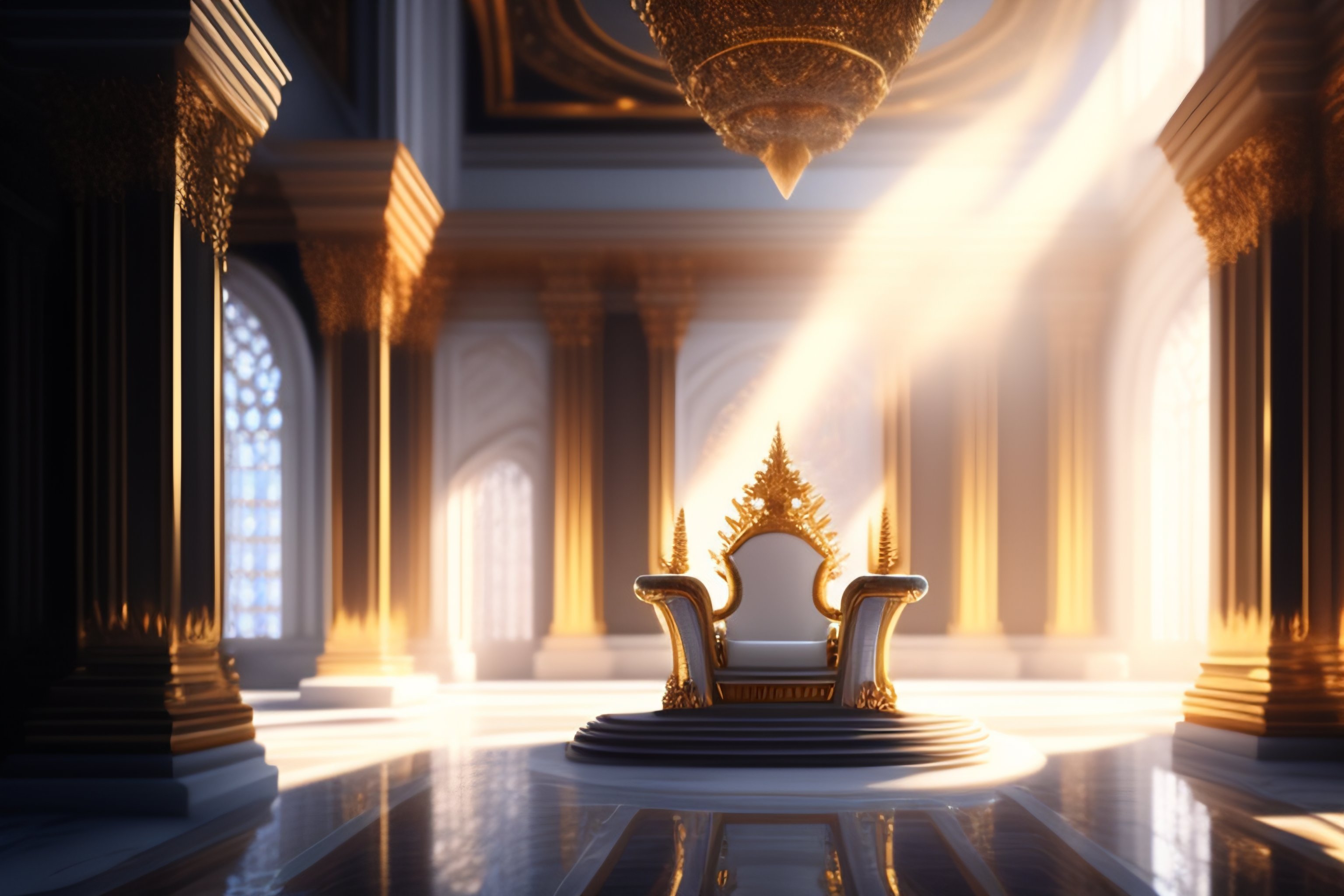 Lexica - Wide angle shot of noblemen standing in a fantasy throne room ...