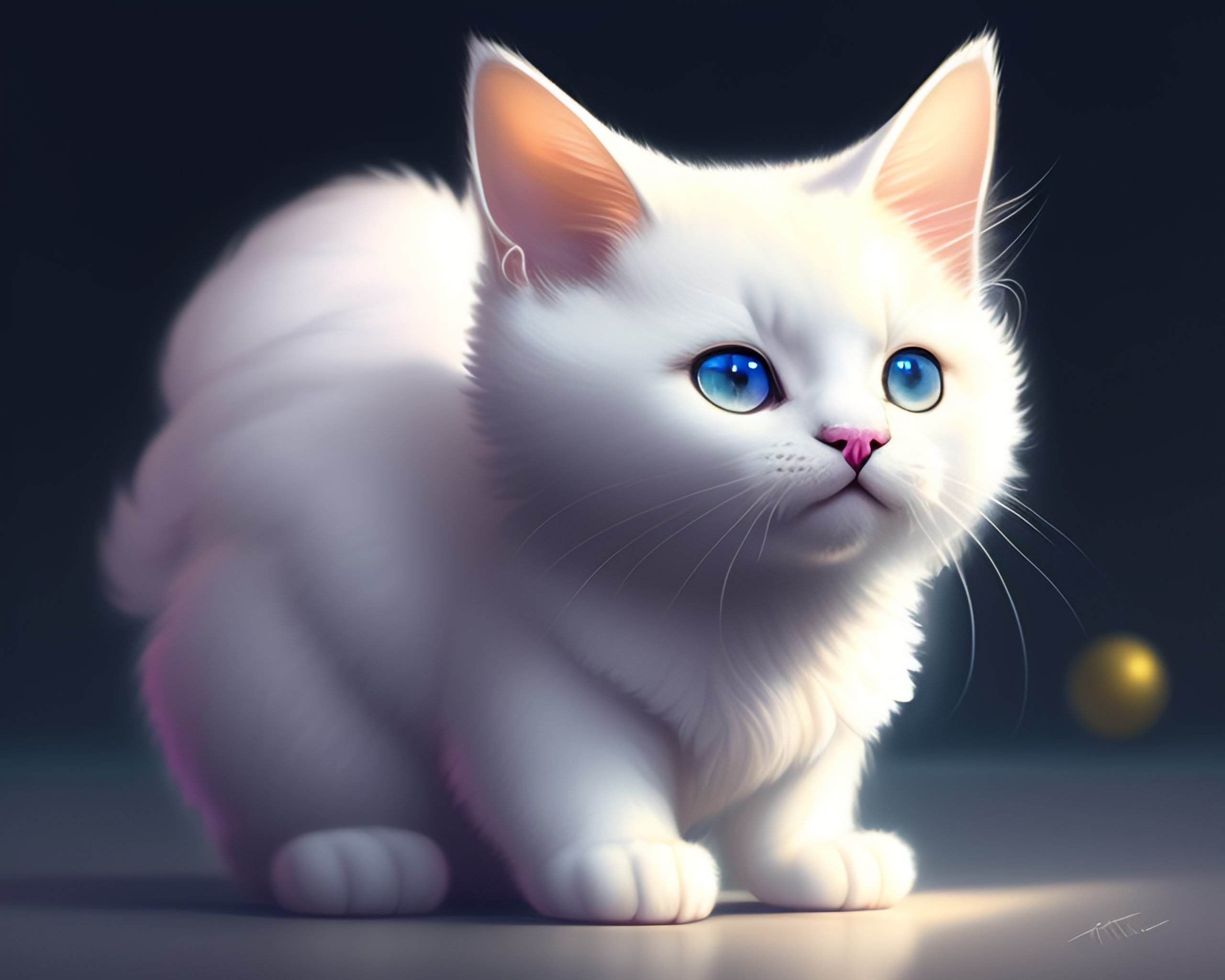 Lexica - A fluffy cute white cat by greg rutkowski as a electric pokemon