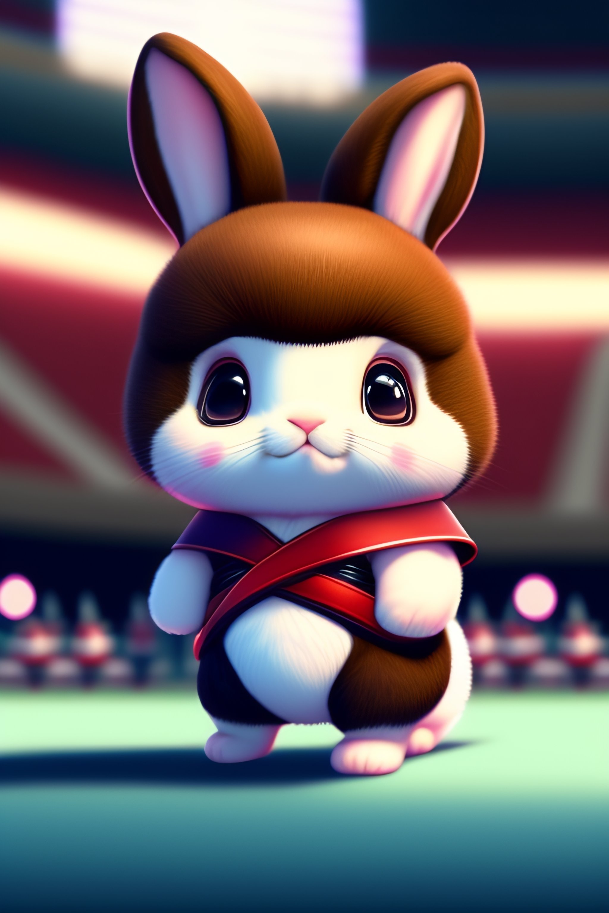 Lexica - A cute anime bunny with big cheeks and big eyes in a Karate ...