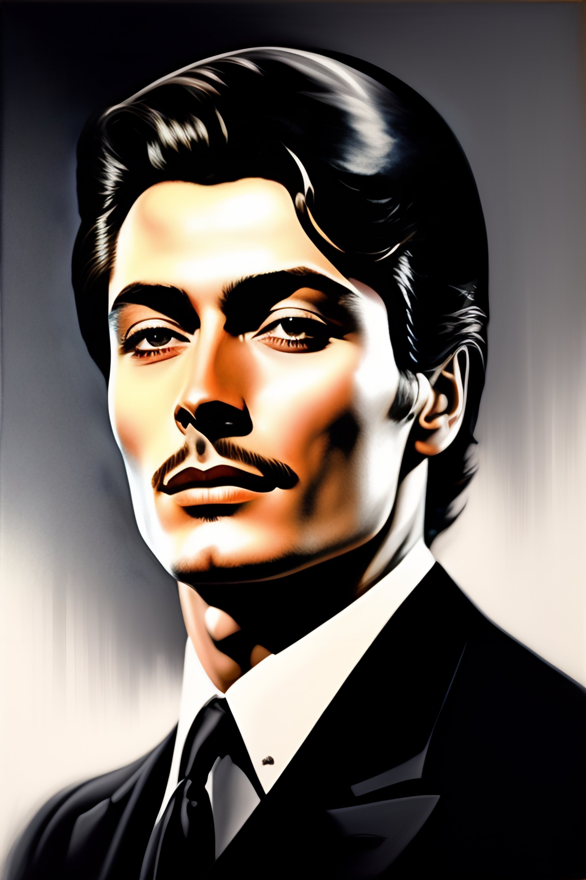 Lexica - Rustic charcoal drawing of alain delon, by Jon Whitcomb