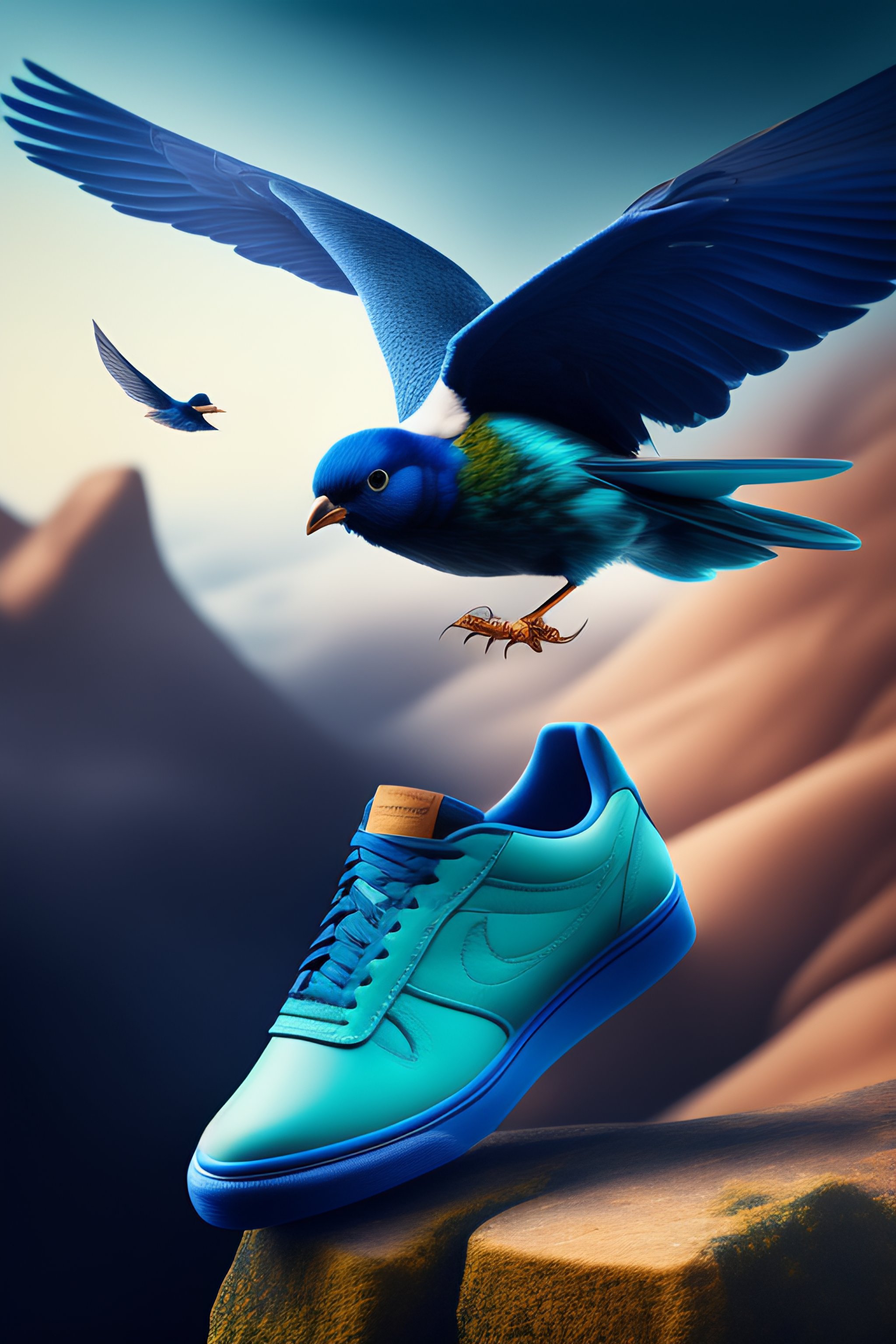 Lexica - Blue shoes of harry potter flying bird