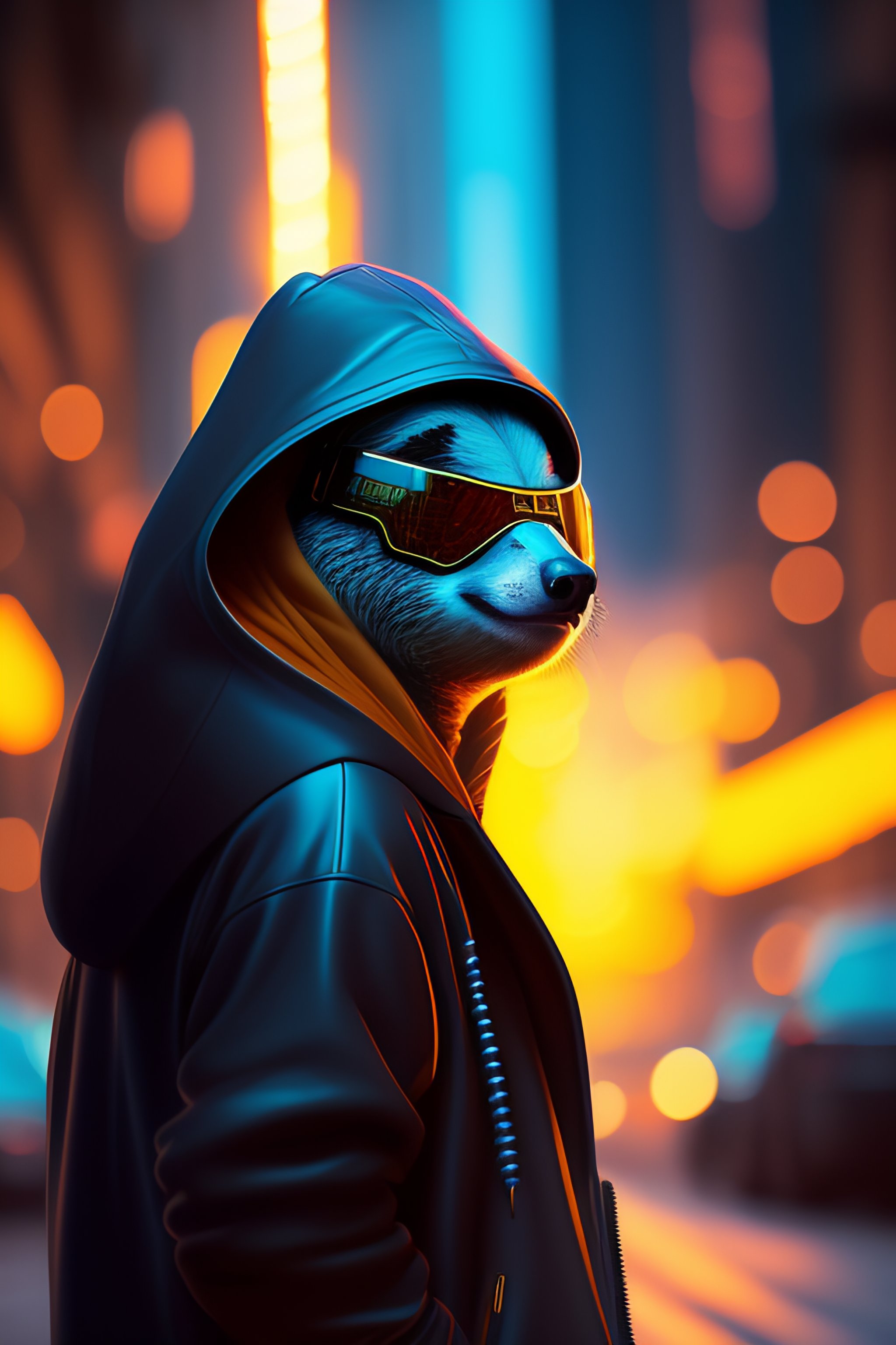 Lexica - 2D comic art of sloth, hacker wearing hoodie,computer ...