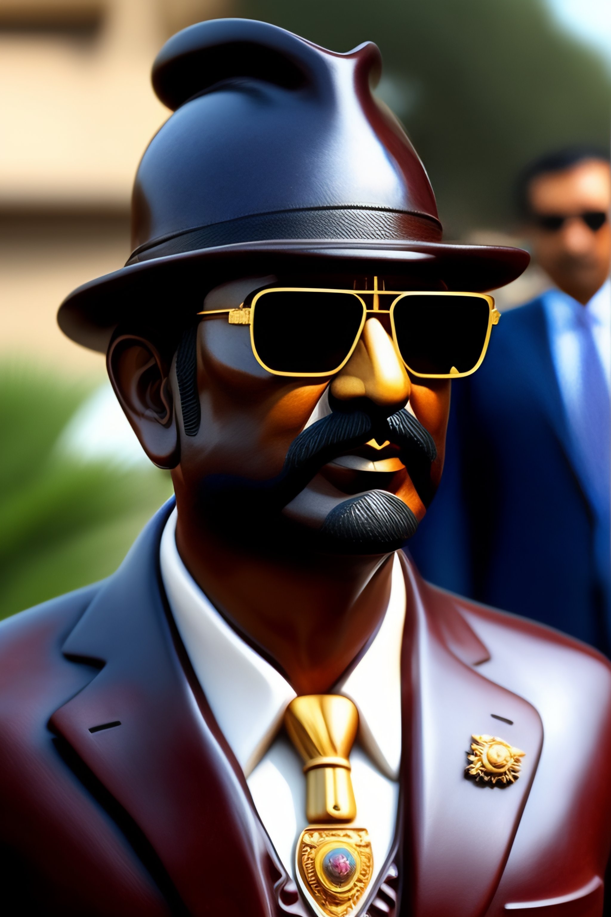 Lexica - Terribly made sculpture of Balen shah with sunglasses the ...